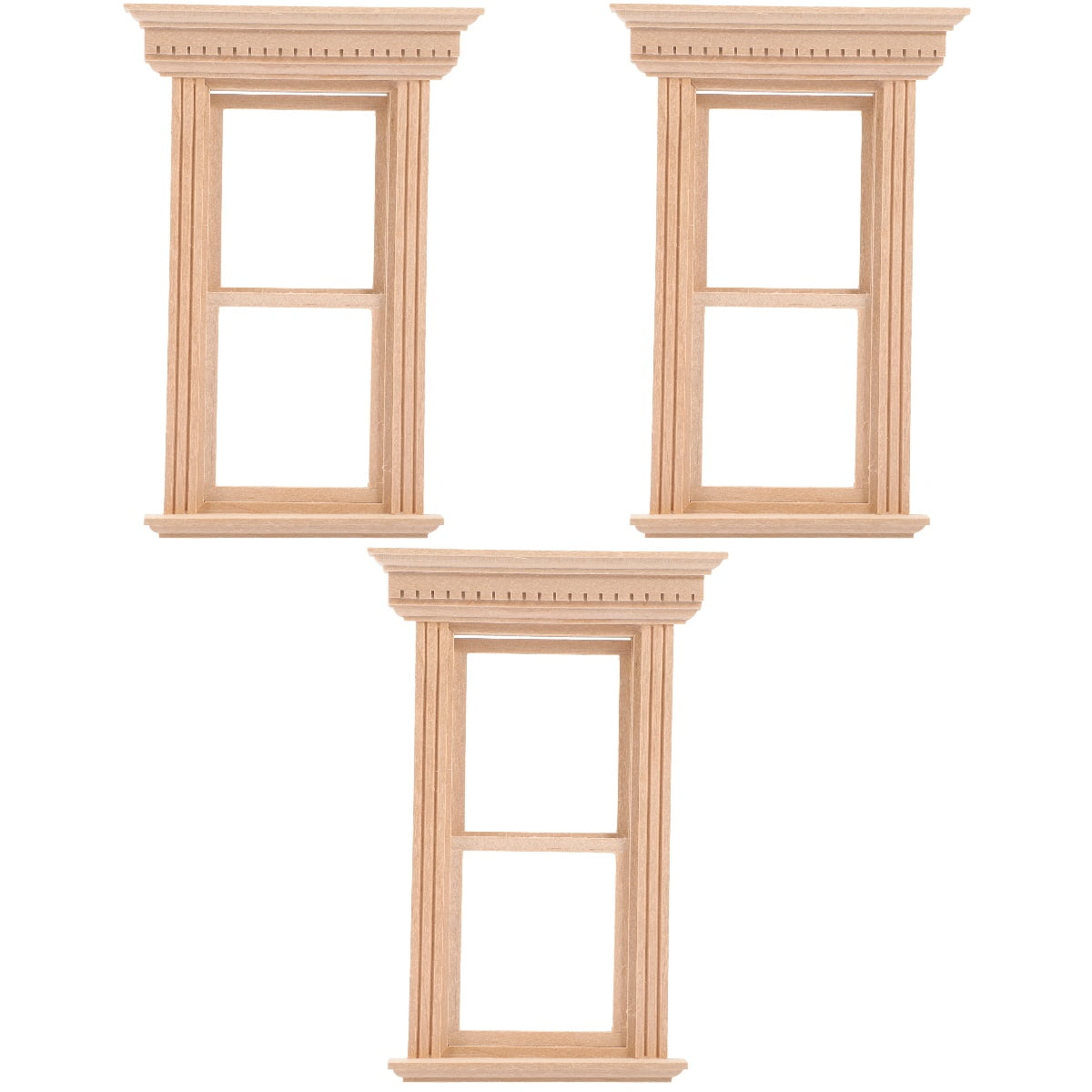 OUNONA 3pcs Doll House Wood Window Model Miniature Window Model ...