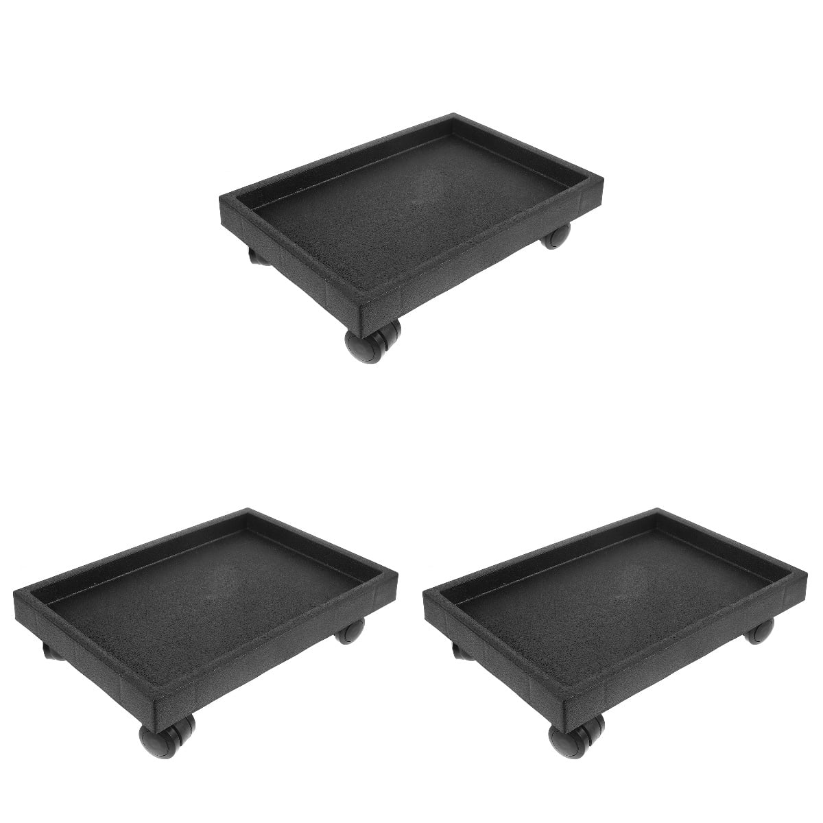 OUNONA 3pcs Indoor Planter Plate Plant Stand with Wheels Movable Plant ...