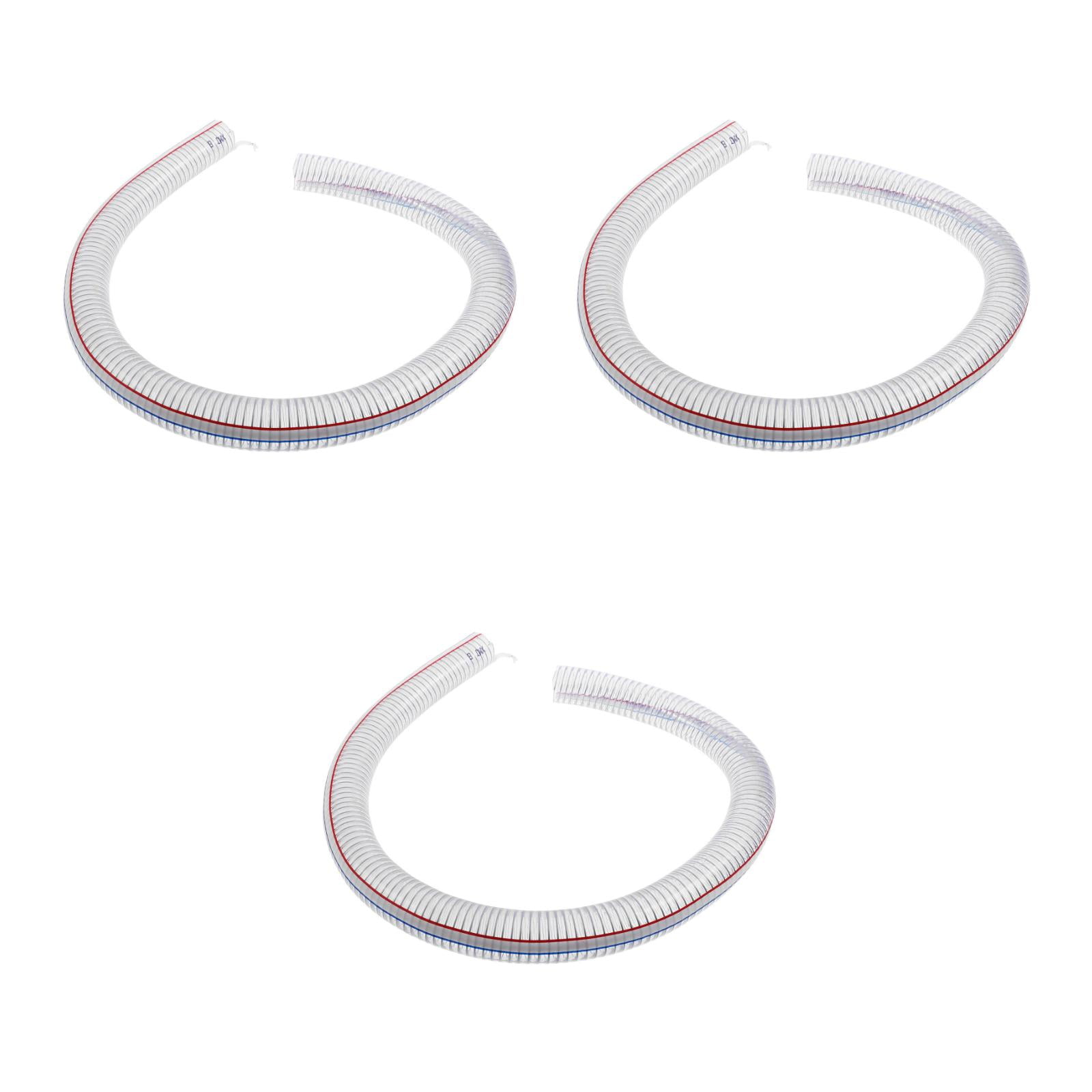OUNONA 3pcs PVC Steel Wire Reinforced Hose Spiral Flexible Hose Heavy ...