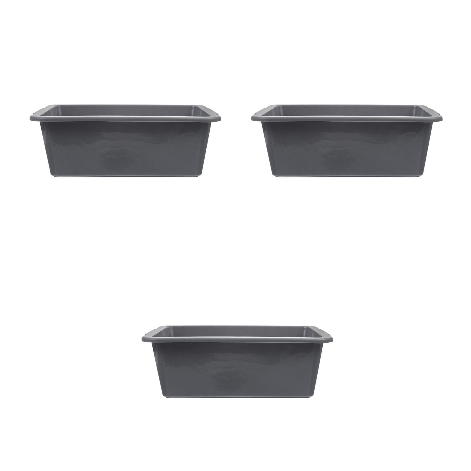 OUNONA 3pcs Plastic Bus Tub Gallon Grey Commercial Bus Tub Plastic Bus ...
