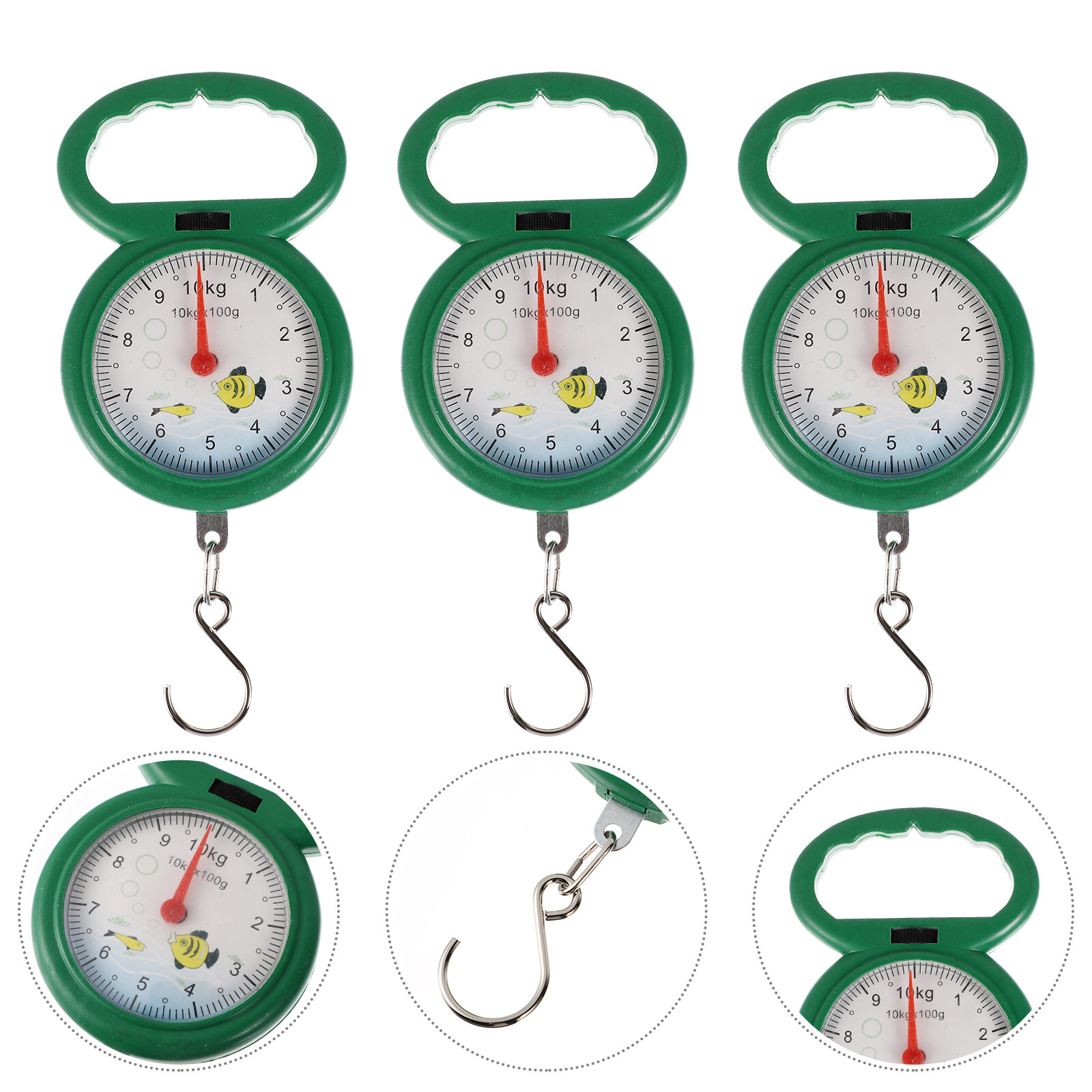 OUNONA 3pcs Plastic Spring Scale Supermarket Hook Scale Handheld Spring ...