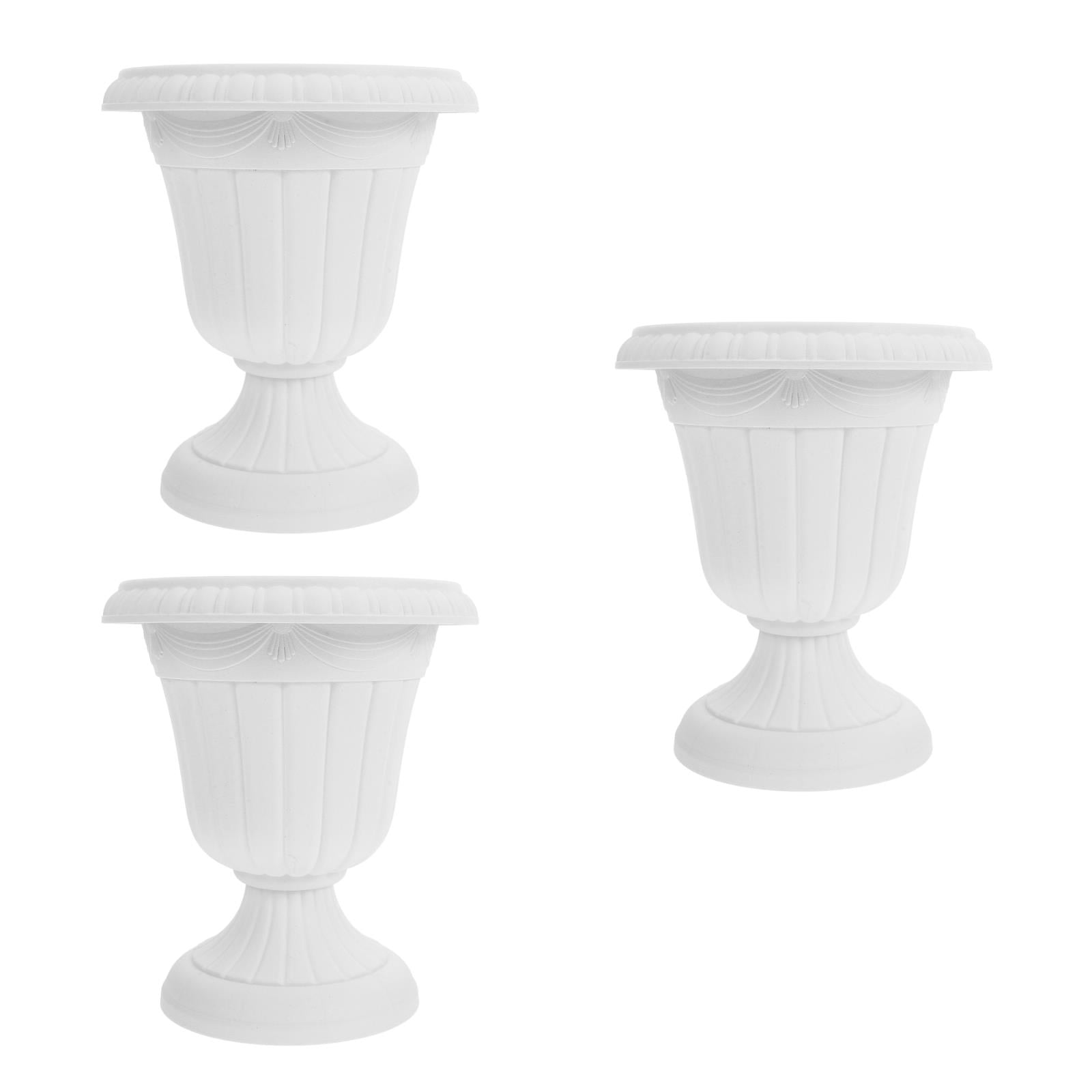 OUNONA 3pcs Plastic Urn Planter Classic Flower Pots Front Porch ...