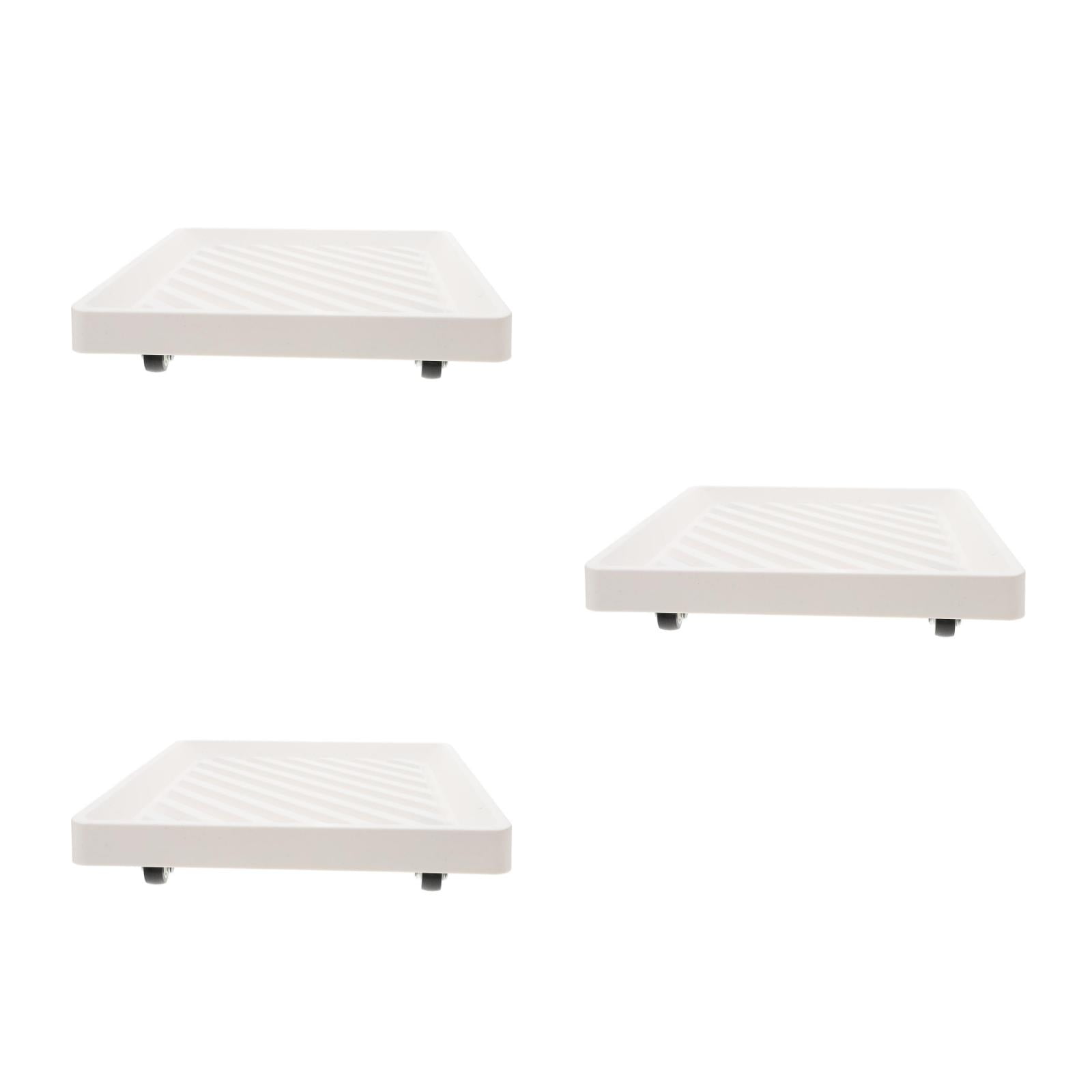 OUNONA 3pcs Rolling Plant Tray With Wheels Square Planter Base With ...