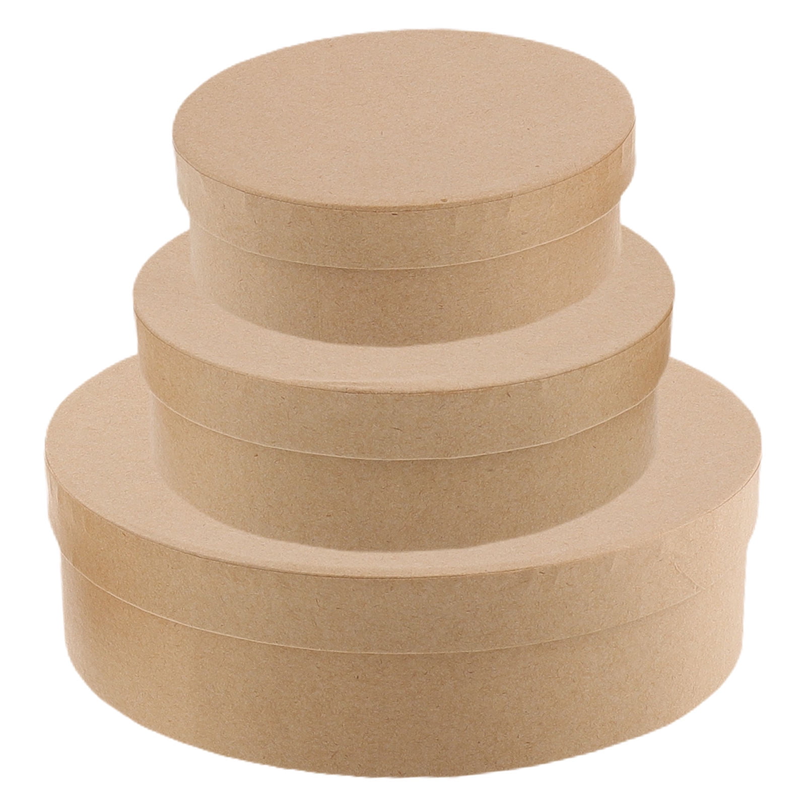 OUNONA 3pcs Round Shaped Paper Boxes For Diy Crafts Paper Cookie Box ...