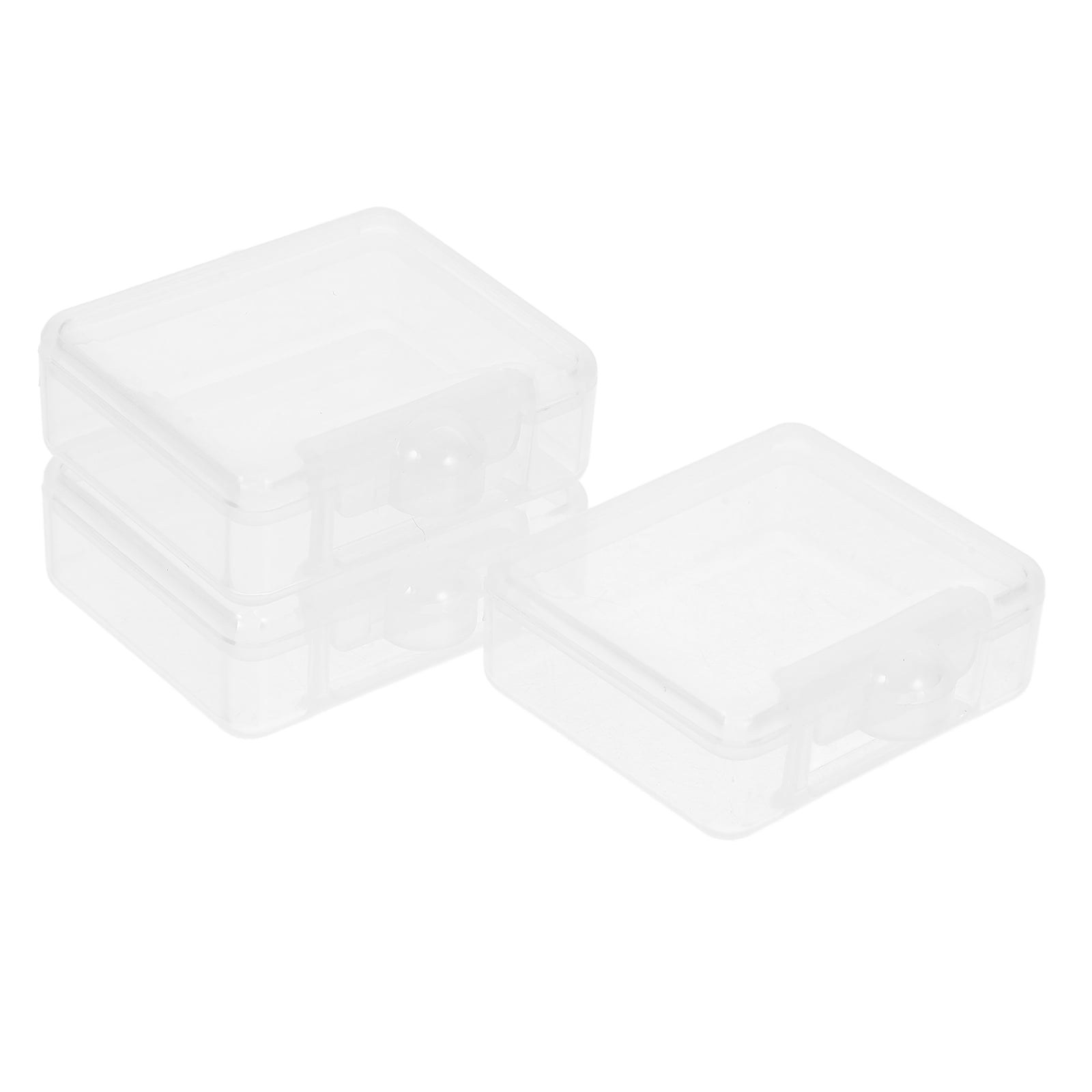 OUNONA 3pcs Small Box With Lid Small Clear Box Bead Storage Box ...
