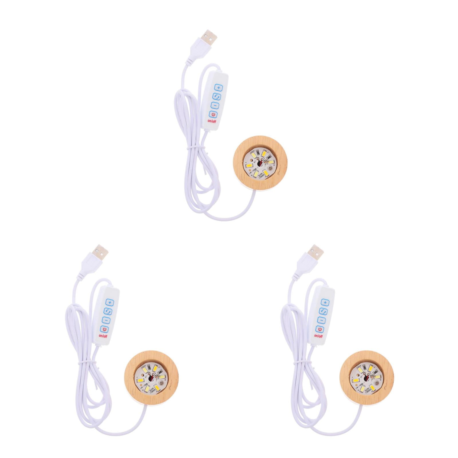 OUNONA 3pcs Small Lamp Base Led Base Light Wood Ball Base Wood Pedestal ...