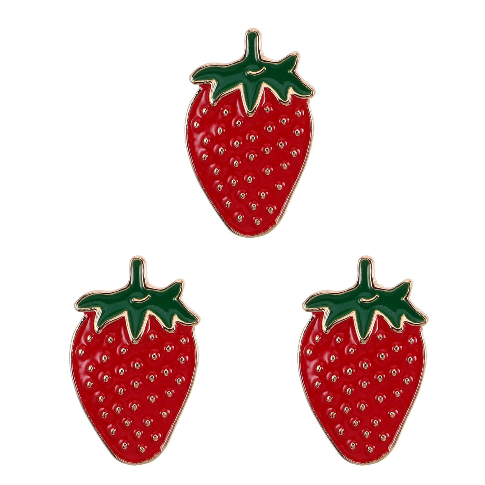 OUNONA 3pcs Strawberry Brooch Pin Strawberry Shaped Pin Cartoon Fruit ...