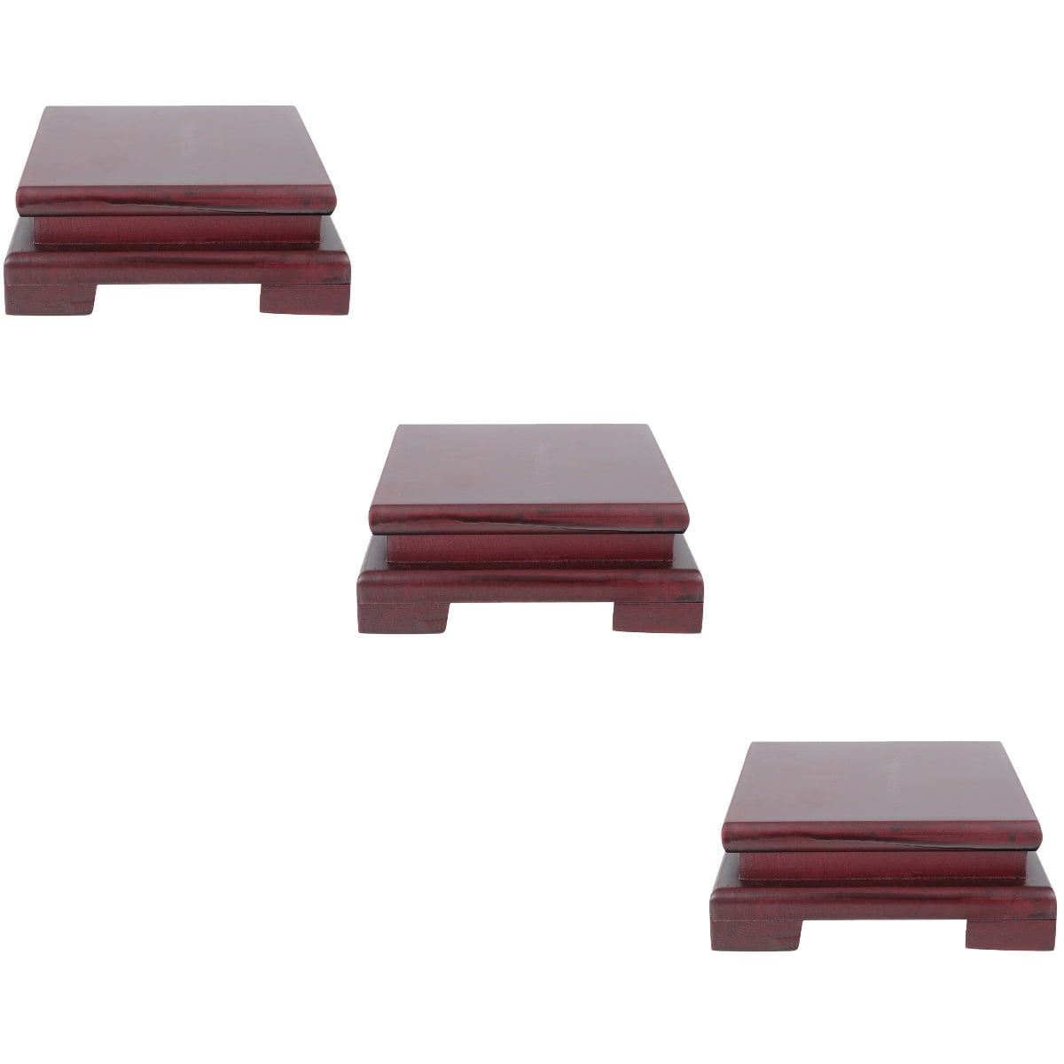 OUNONA 3pcs Wood Base Display Stand Buddha Statue Storage Stand Indoor ...