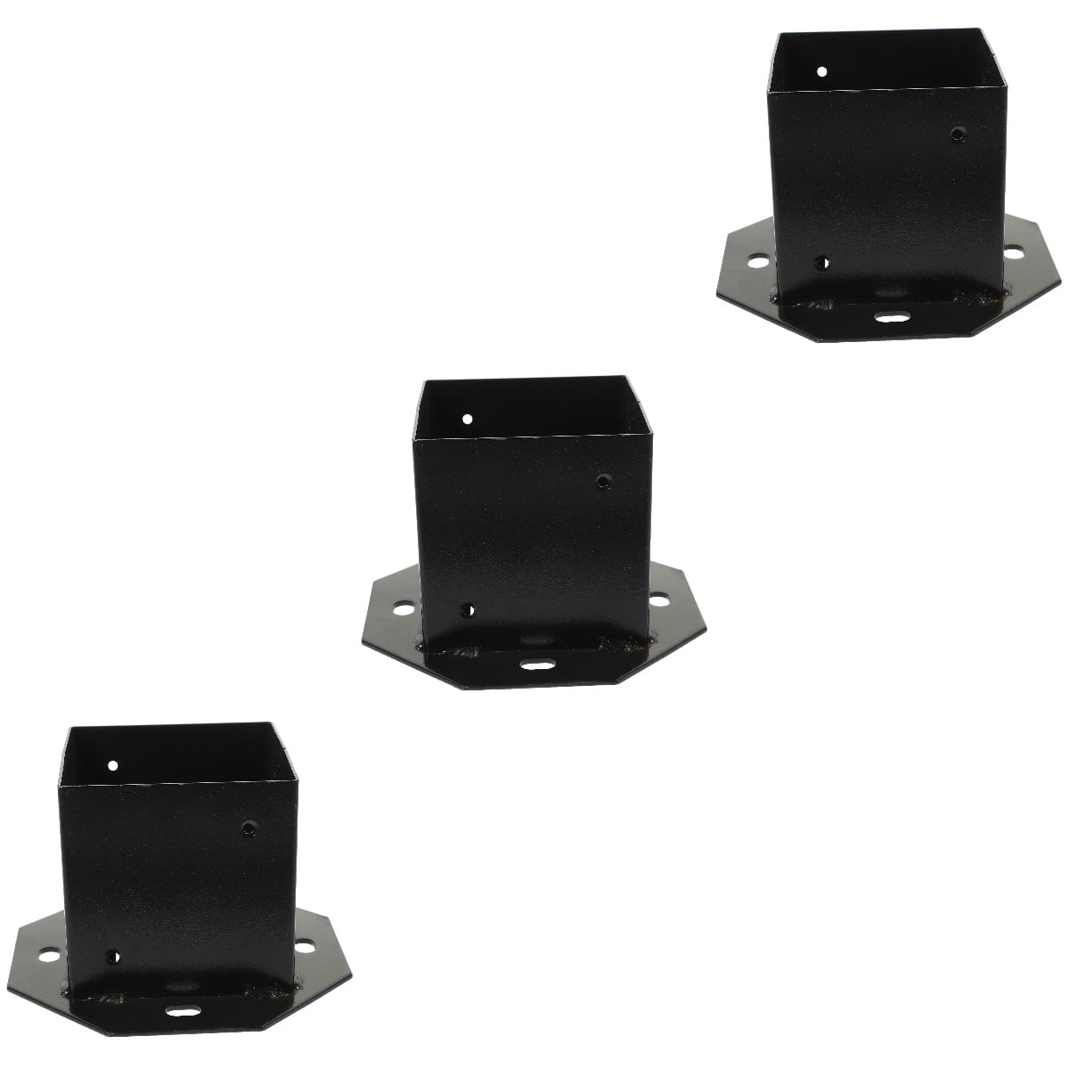 OUNONA 3pcs Wood Post Iron Base DIY Post Base Trim Bracket Post Skirt ...