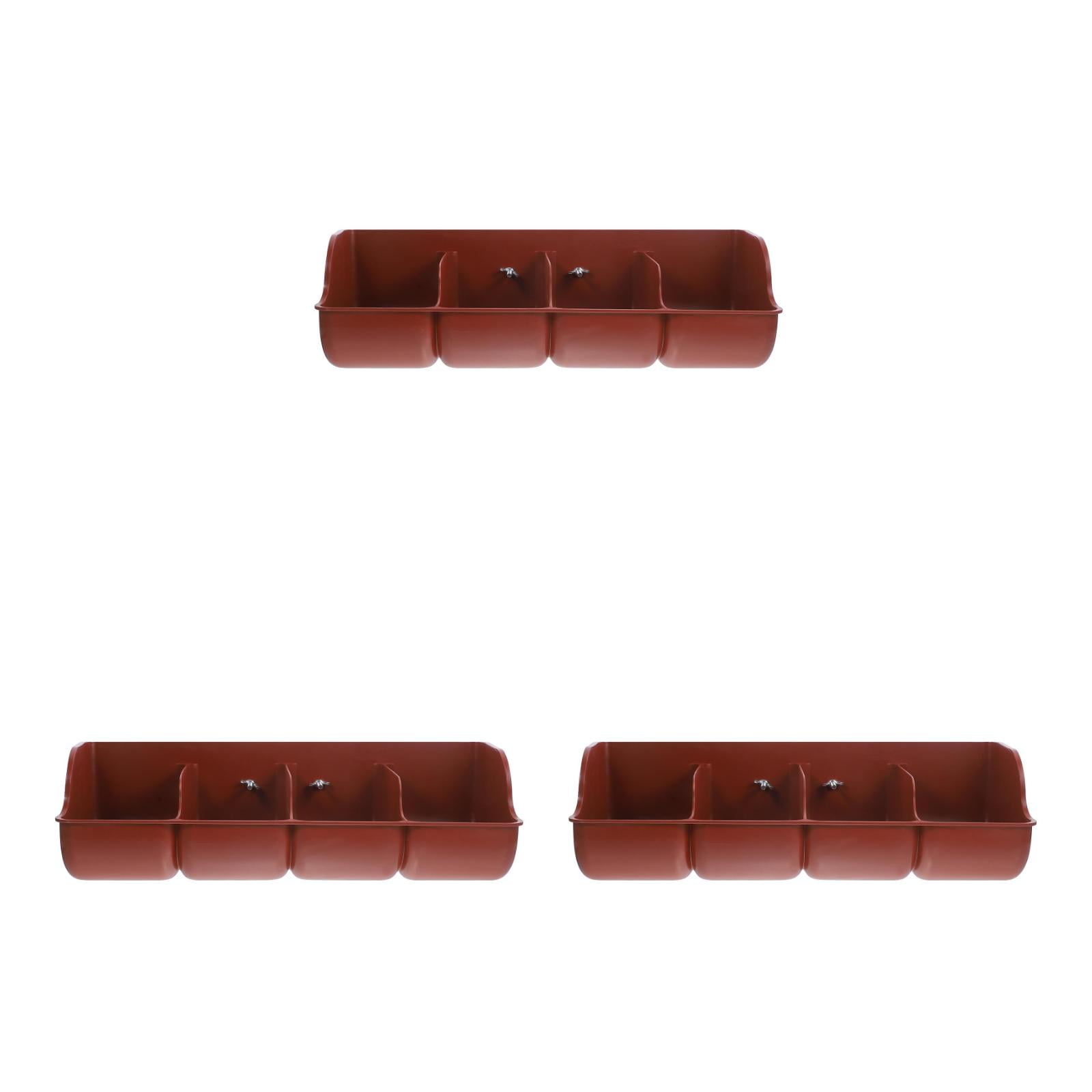 OUNONA 3pcs poultry grit trough 4 compartment fence feeder feeder feed ...