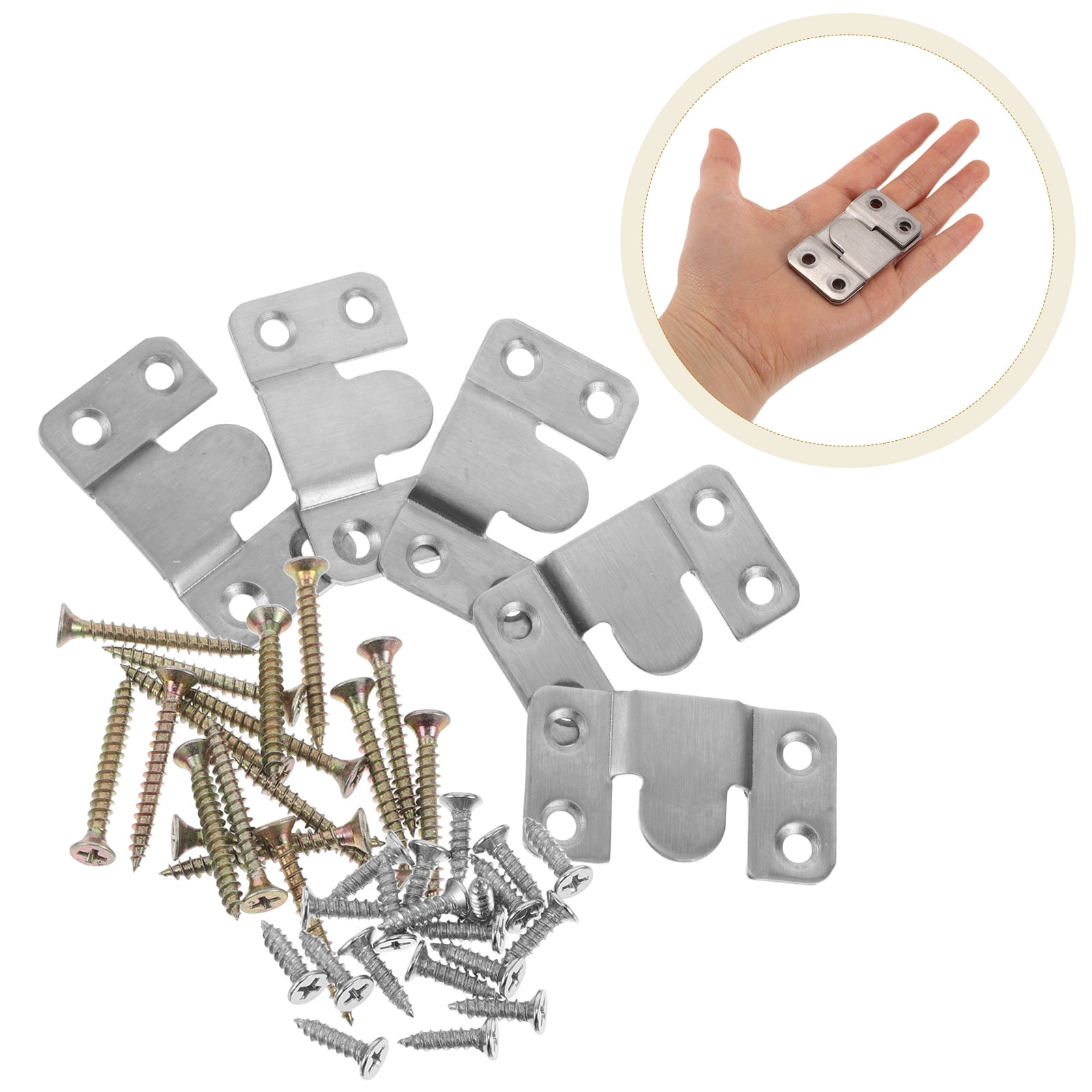 OUNONA 4 Pairs Stainless Steel Interlock Hanging Buckle Flush Concealed ...