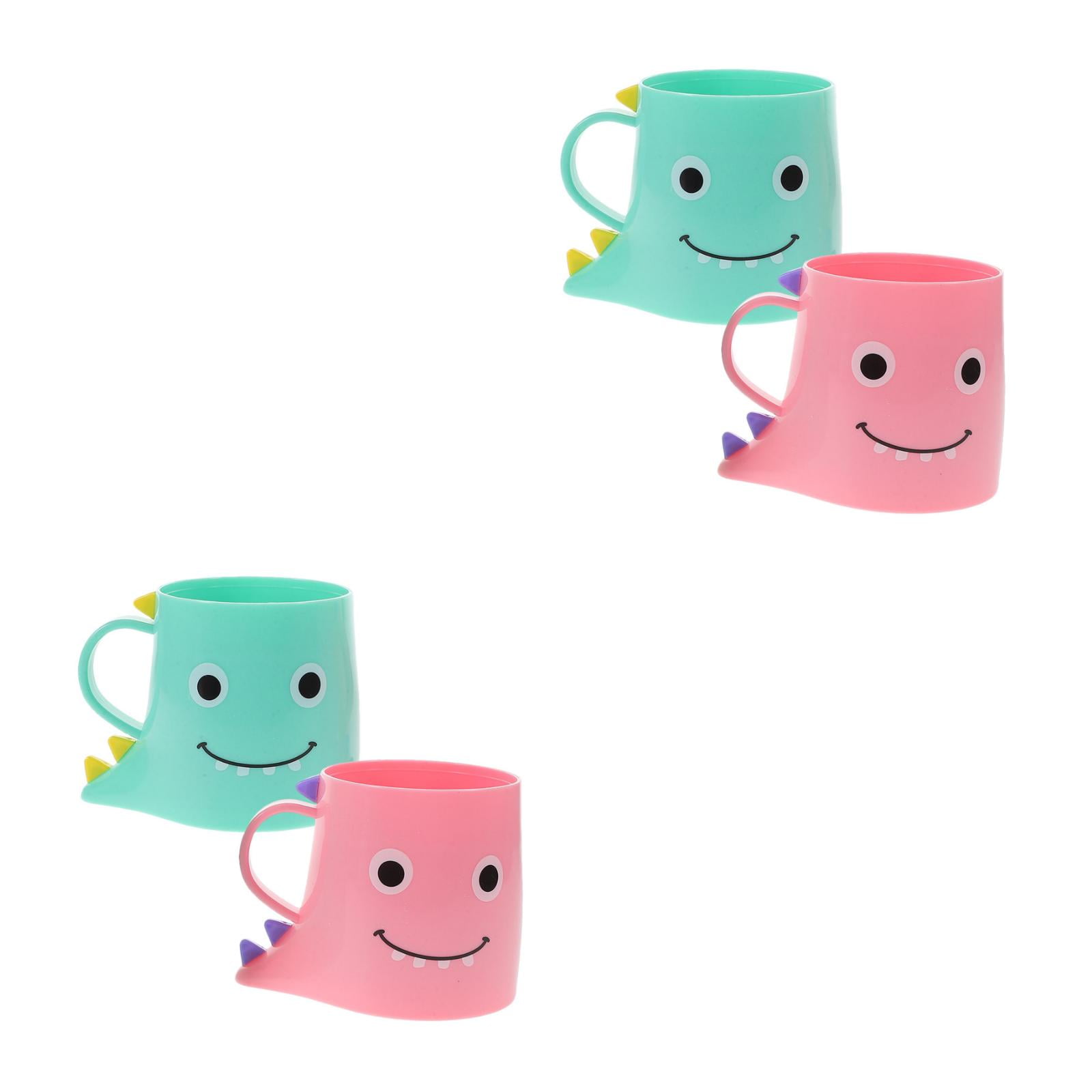 OUNONA 4 Pcs Cute Dinosaur Toothbrush Holder Cup For Kids Plastic Rinse ...