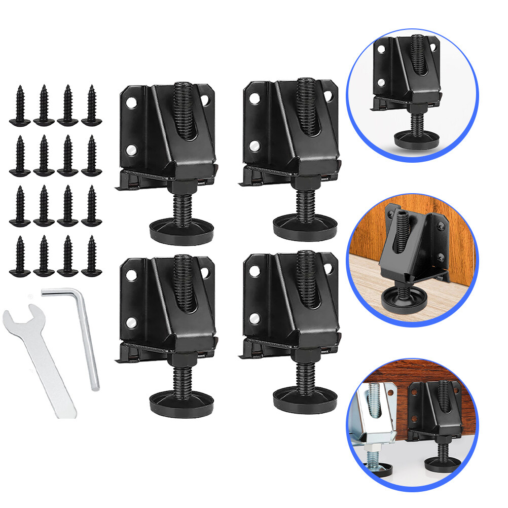 OUNONA 4 Pcs DIY Adjustable Legs Outdoor Feet Cold Rolled Steel ...