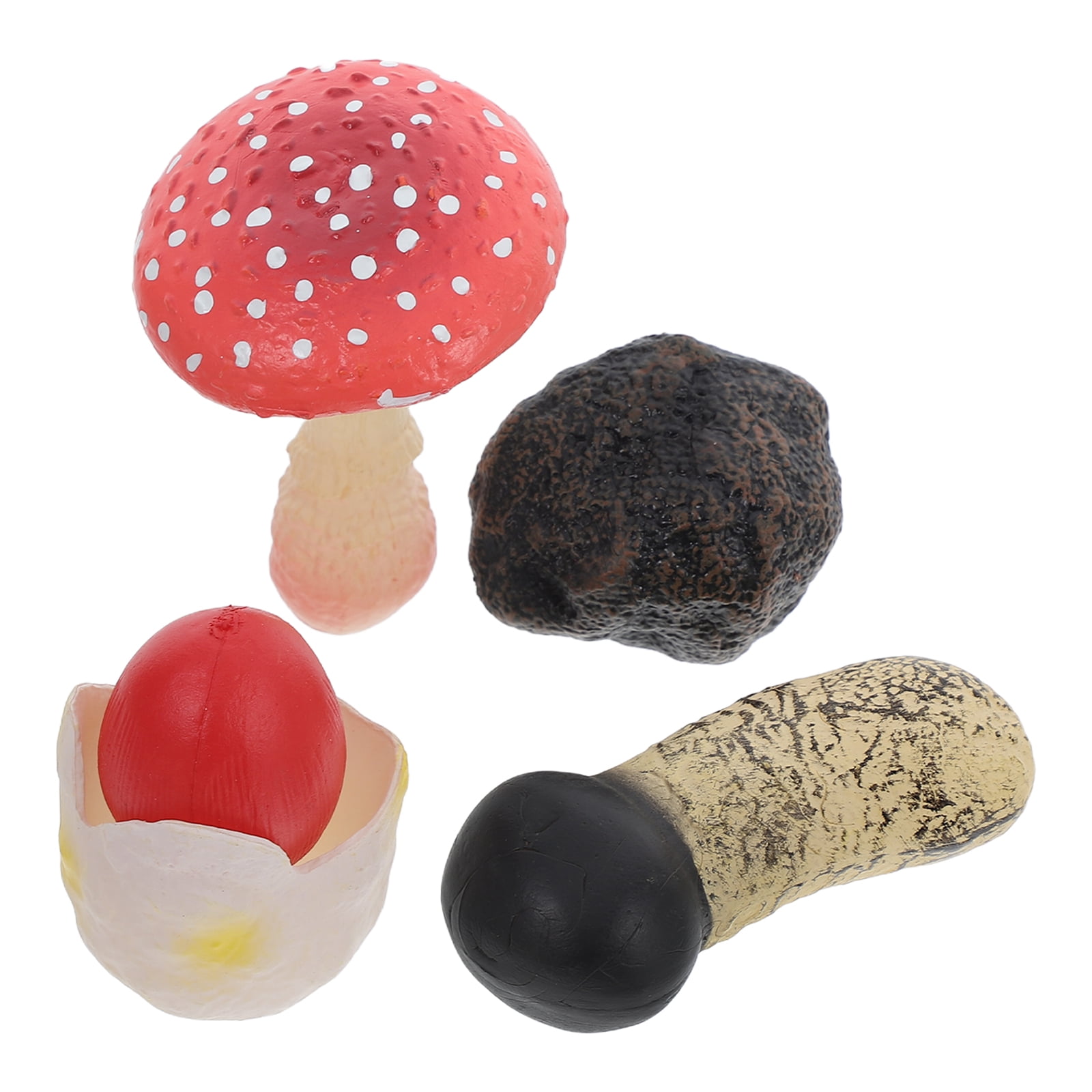 OUNONA 4 Pcs Decorative Table Statues Wild Fungi Model Lifelike ...