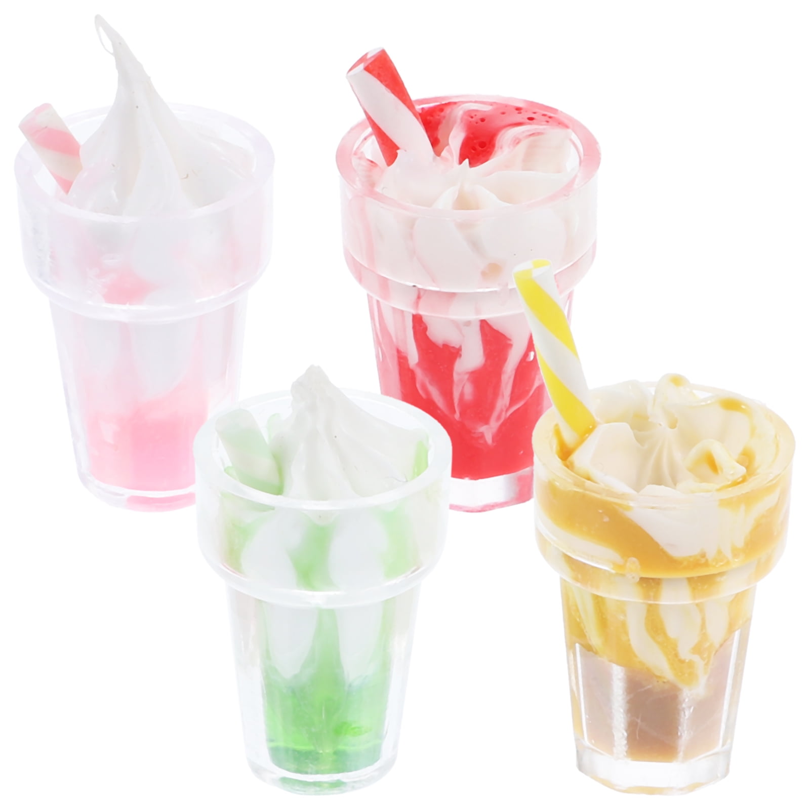 OUNONA 4 Pcs Dollhouse Food Miniature Ice Cream Decorations Dolly Props ...