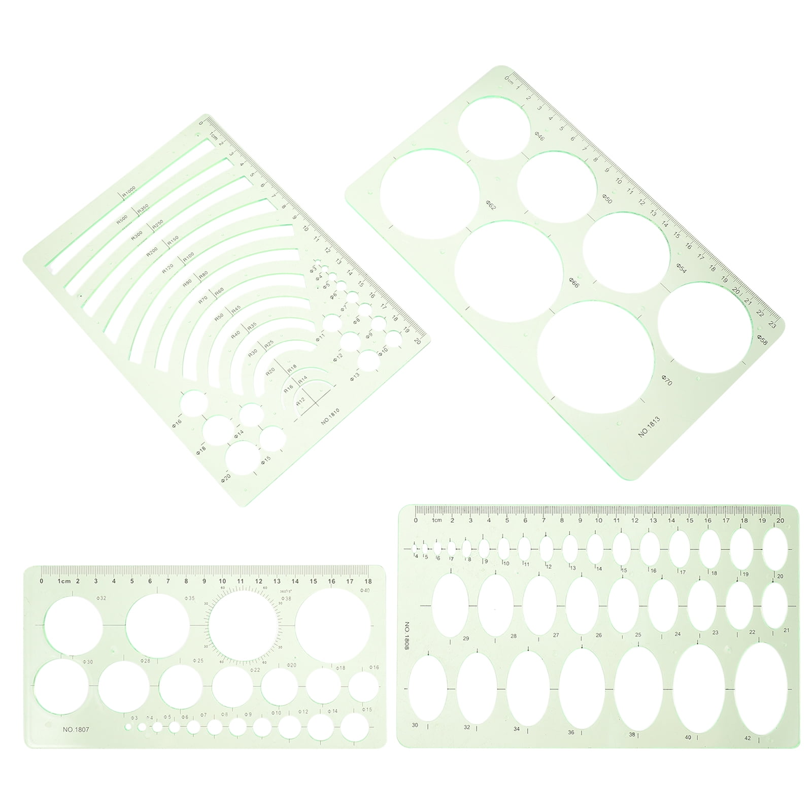 OUNONA 4 Pcs Drawing Template Set Face Painting Stencils Student Green ...