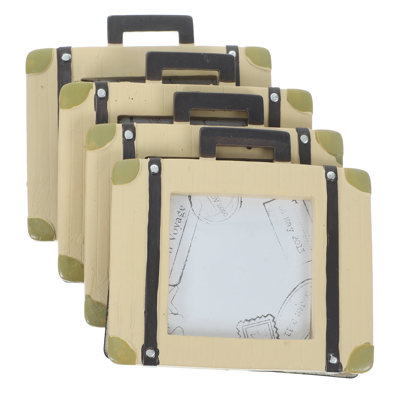 OUNONA 4 Pcs Family Picture Frame Vintage Luggage Frames Travel Cubes ...