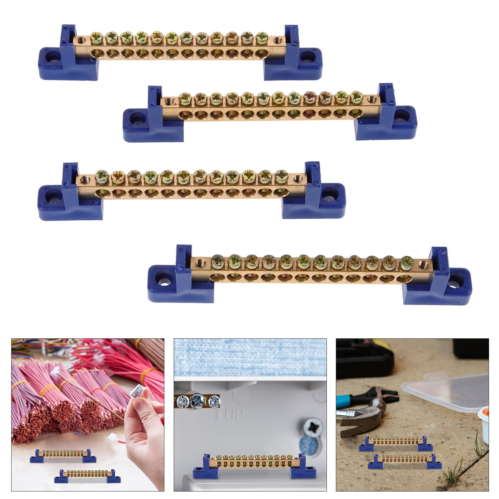 OUNONA 4 Pcs Ground Bar Kits Terminals Bus Positions Grounding Strip ...