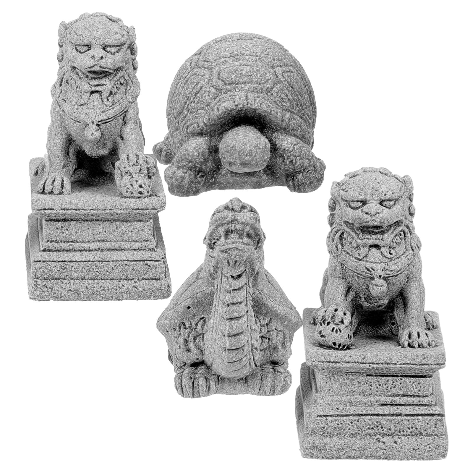 OUNONA 4 Pcs Lion Statue Prop Desktop Statues North Ornament Meaningful ...