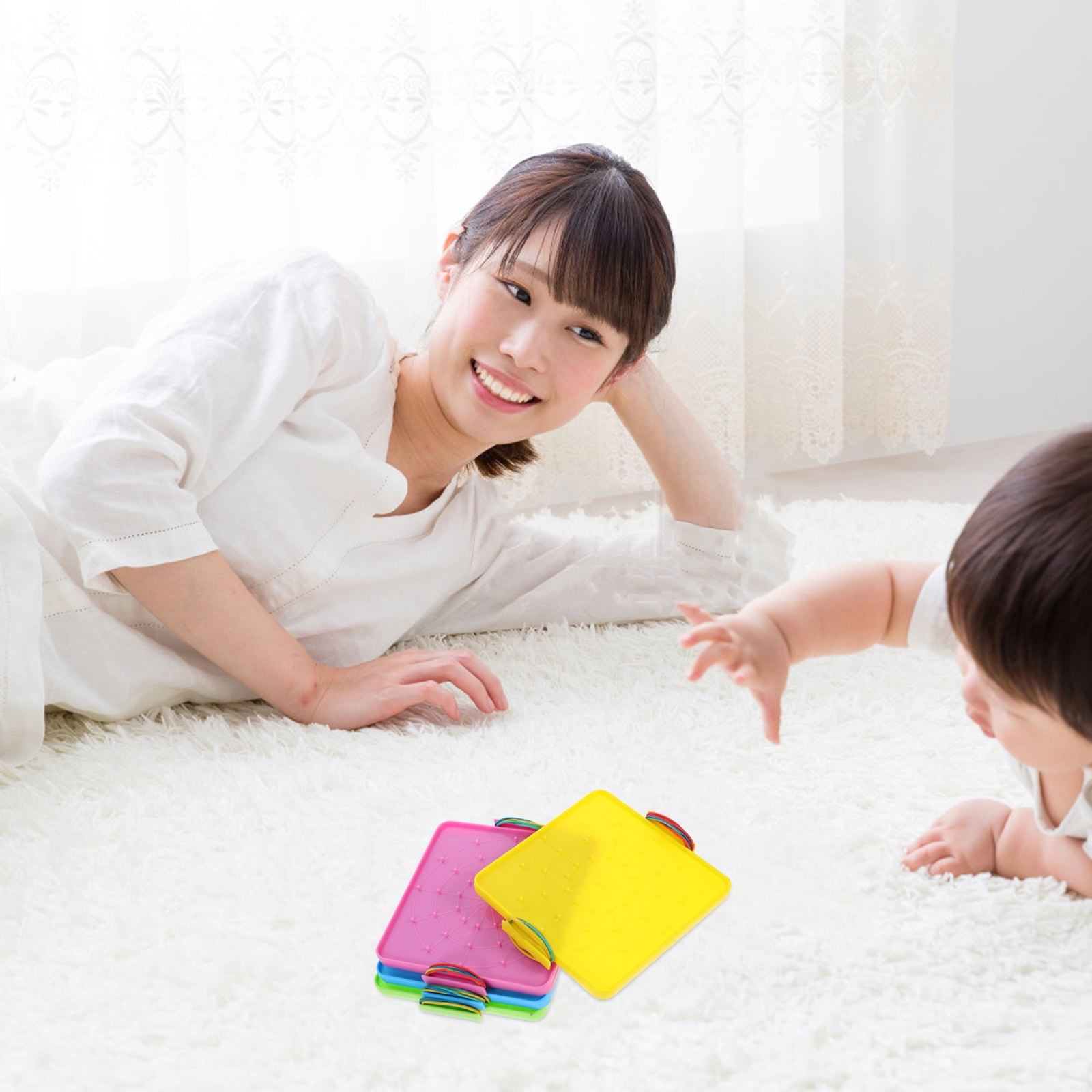 OUNONA 4 Pcs Double-Sided Geoboard Shapes Kindergarten Learning Toys ...