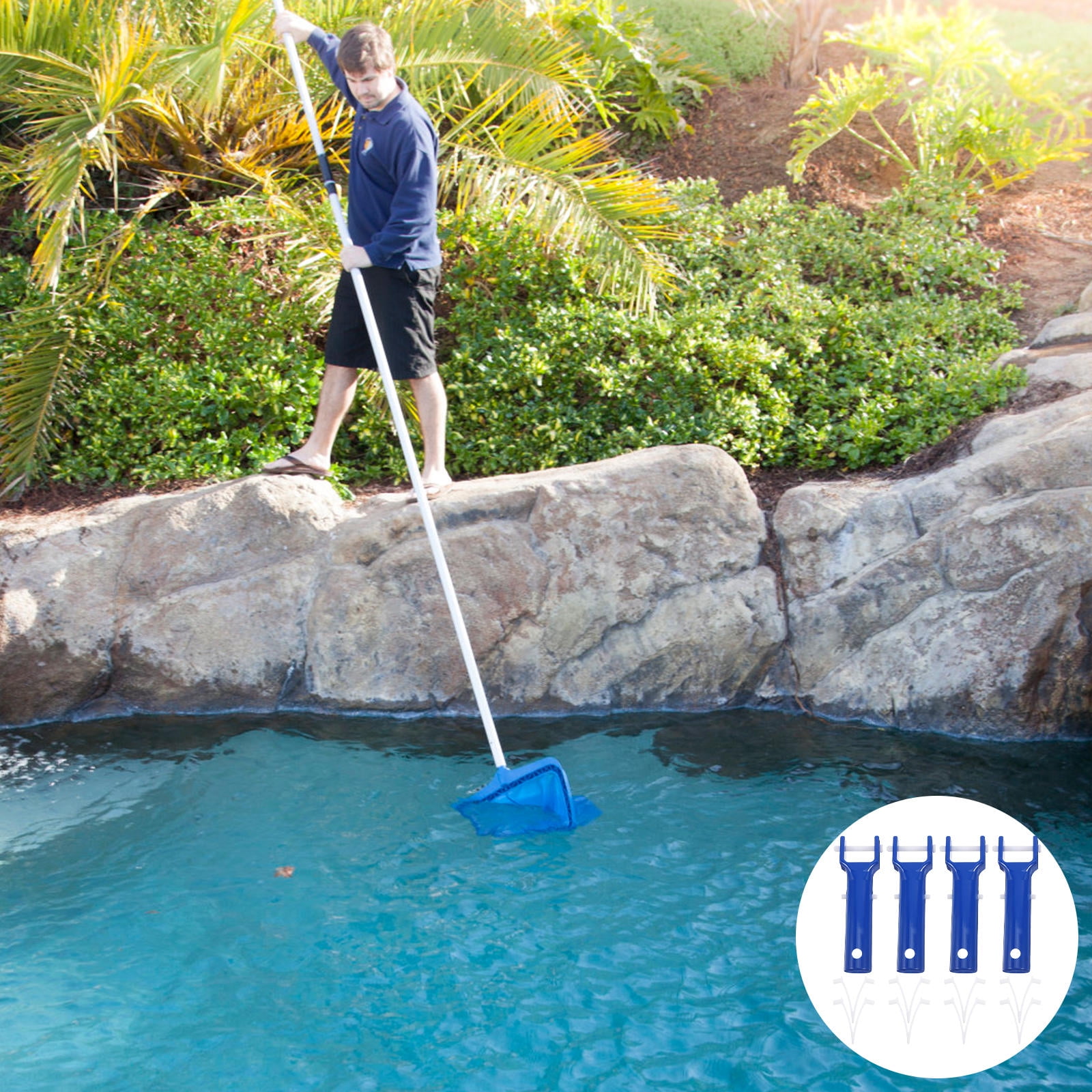 OUNONA 4 Pcs Metal Pool Vaccum Head Handle Attachments for Pole Pools ...