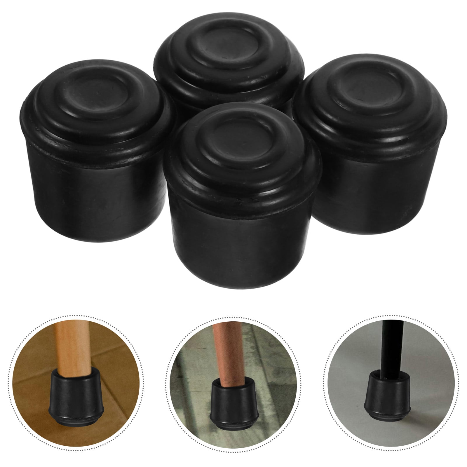 OUNONA 4 Pcs Rubber Caps For Chair Legs Chair Leg Floor Protectors ...