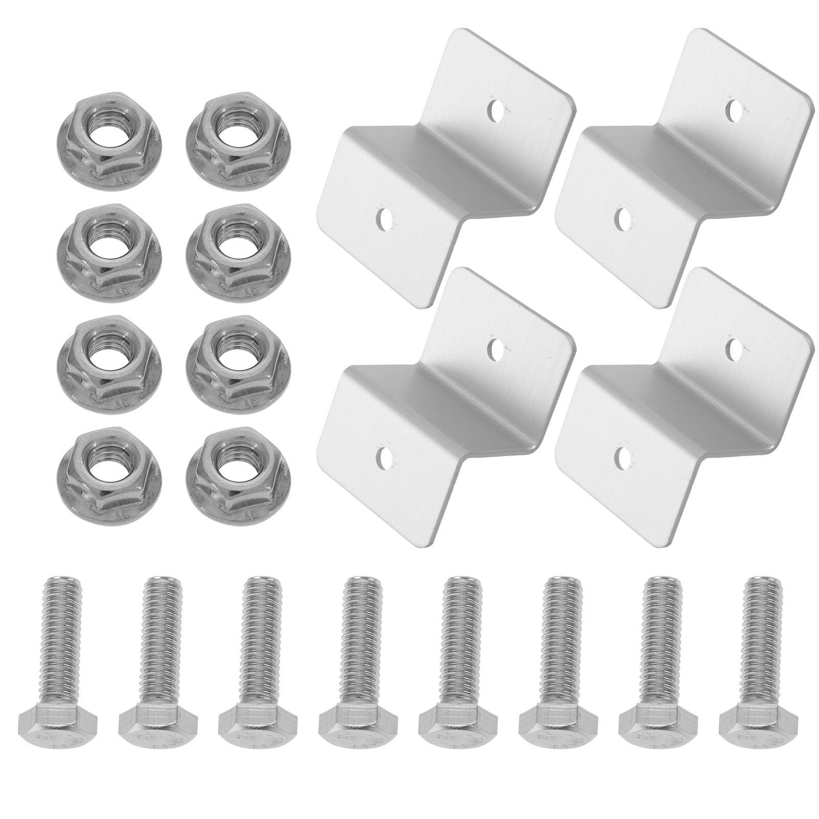 OUNONA 4 Pcs Solar Panel Mounting Z Brackets Rv Roof Antenna Silver ...