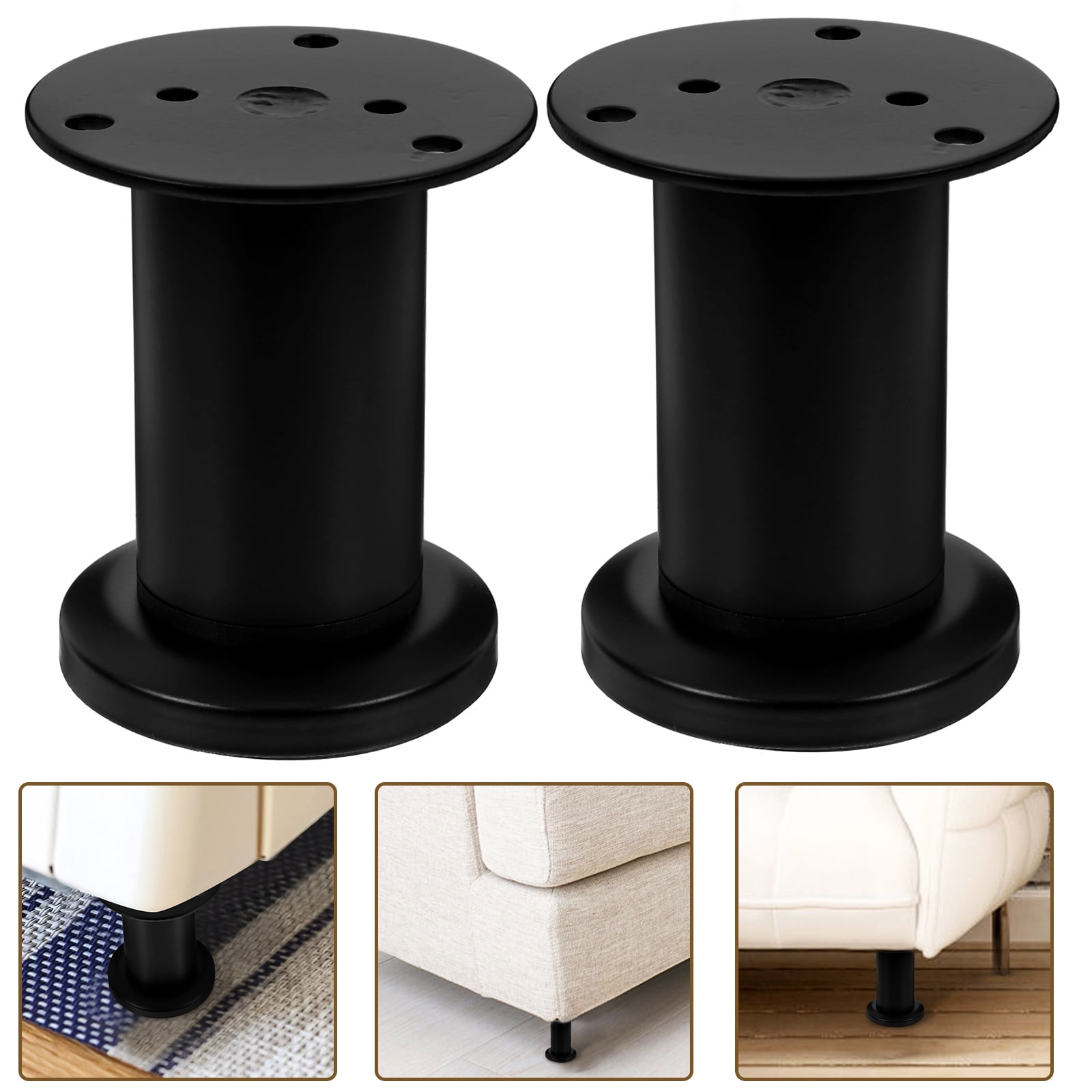 OUNONA 4 Pcs Steel Adjustable Height Bed Frame Support Legs Furniture ...