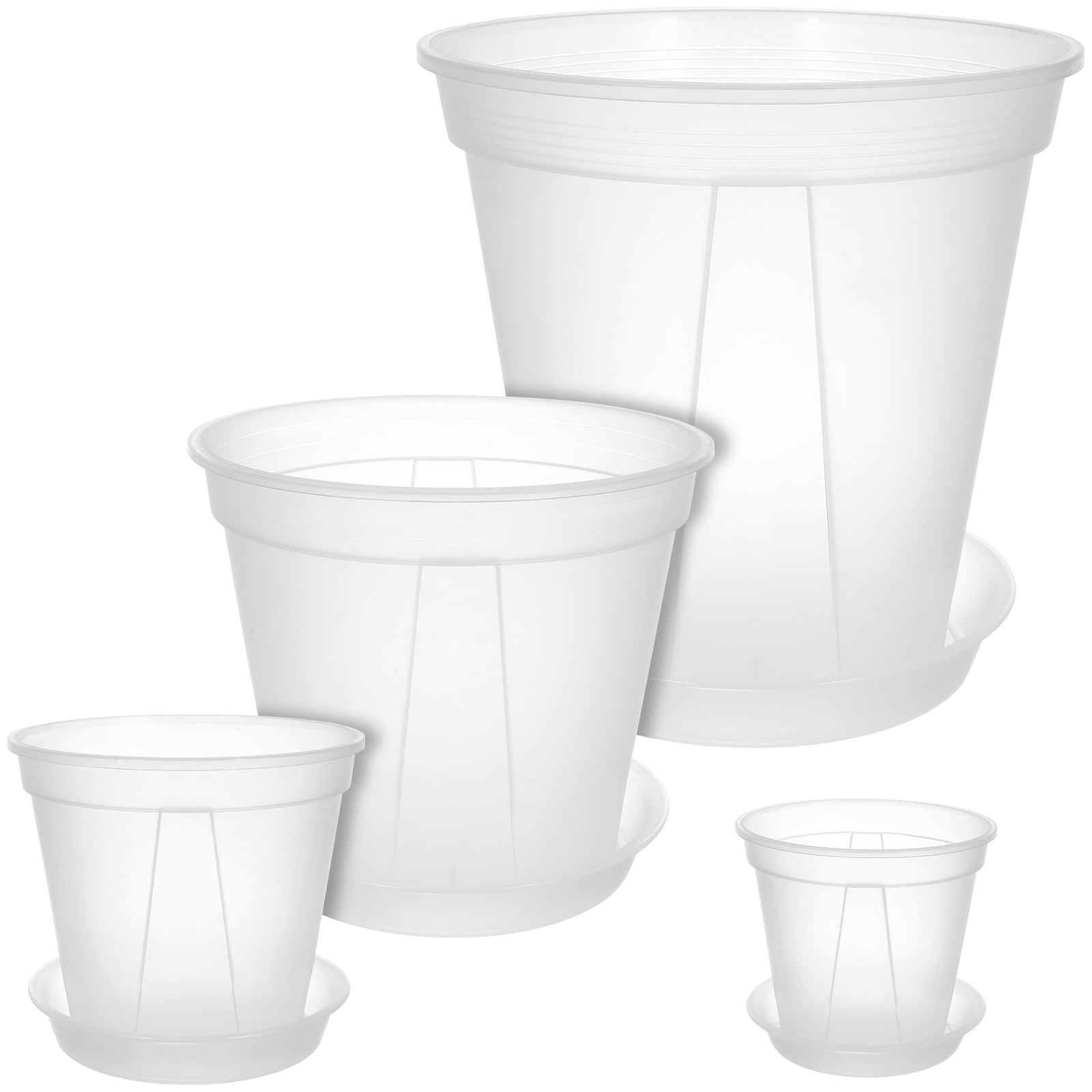 OUNONA 4 Pcs Sturdy PP Plant Pots with Bottom Gaps for Ventilation and ...