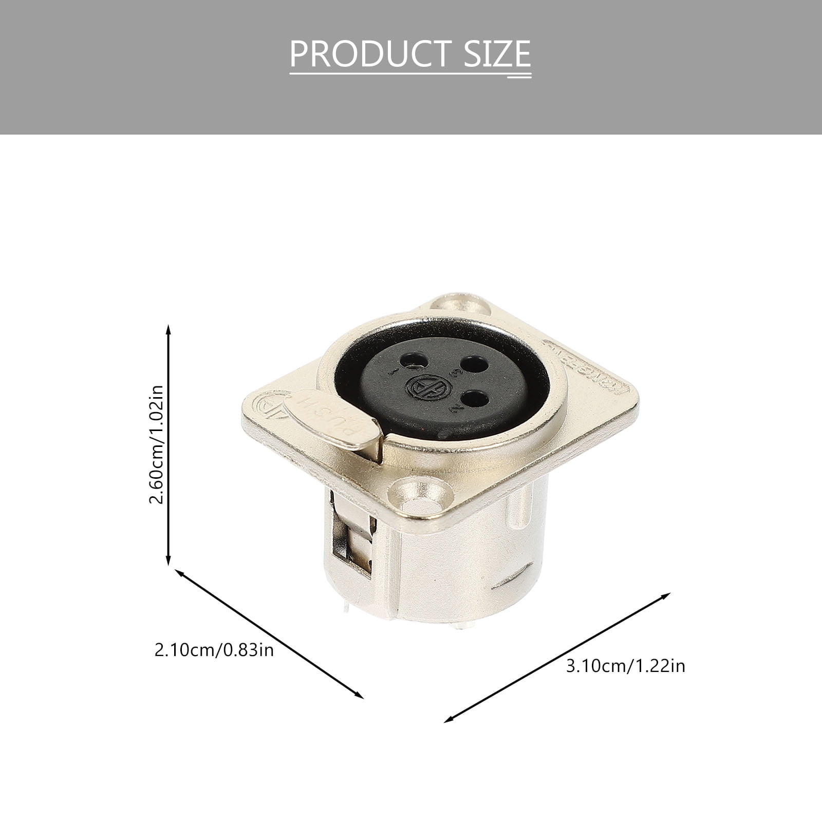 OUNONA 4 Pcs Xlr Female Base Audio Socket Amplifier Panel Mount 2.1x3 ...