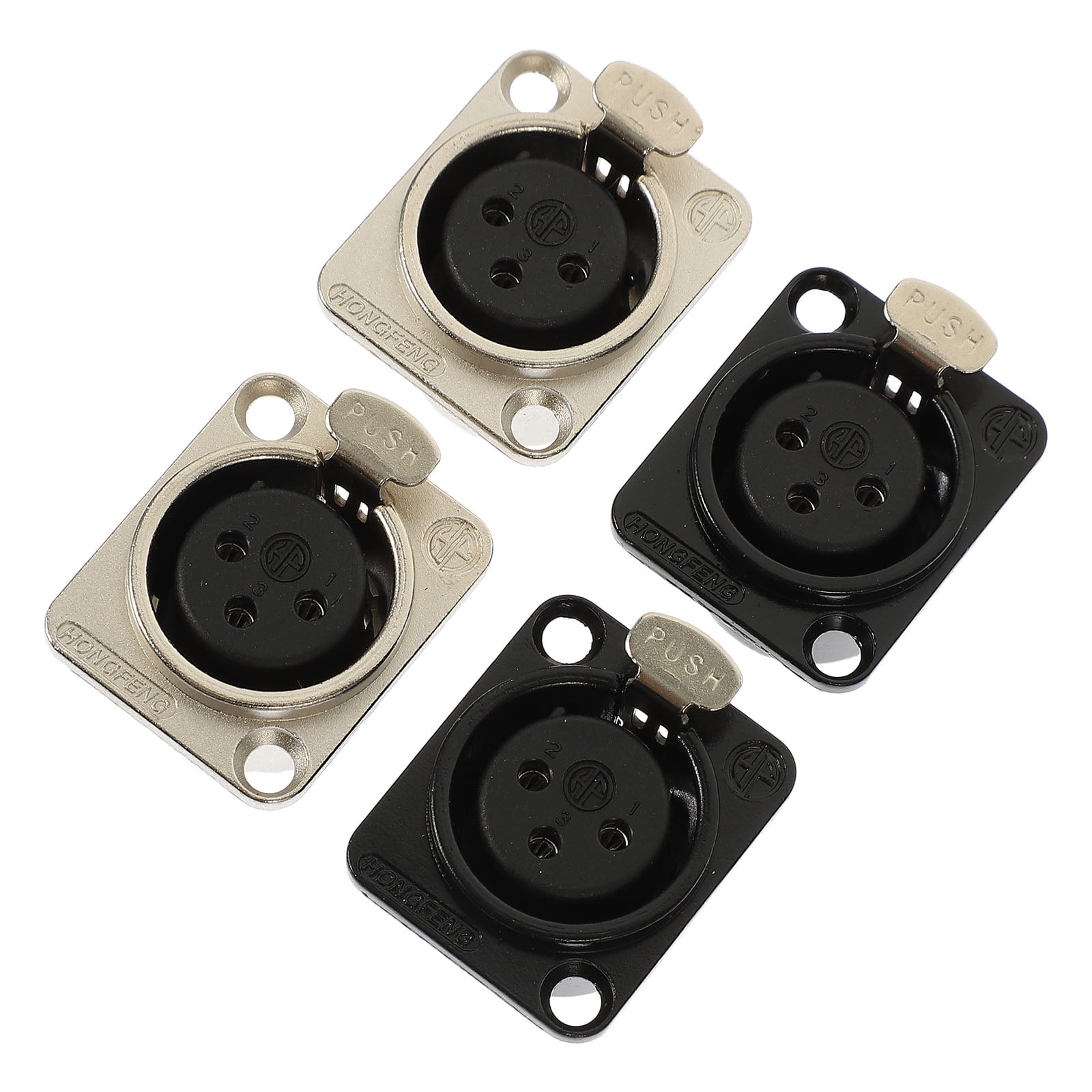 OUNONA 4 Pcs Xlr Female Base Speaker Panel Mount Audio Adapter ...