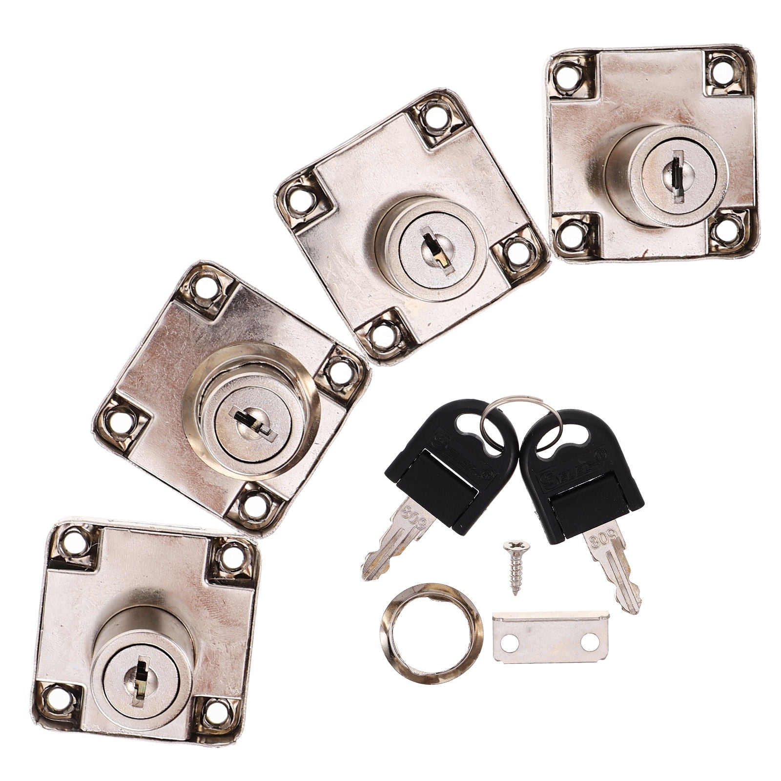 OUNONA 4 Sets Cabinet Drawer Lock With Matching Screws Gaming Machine ...