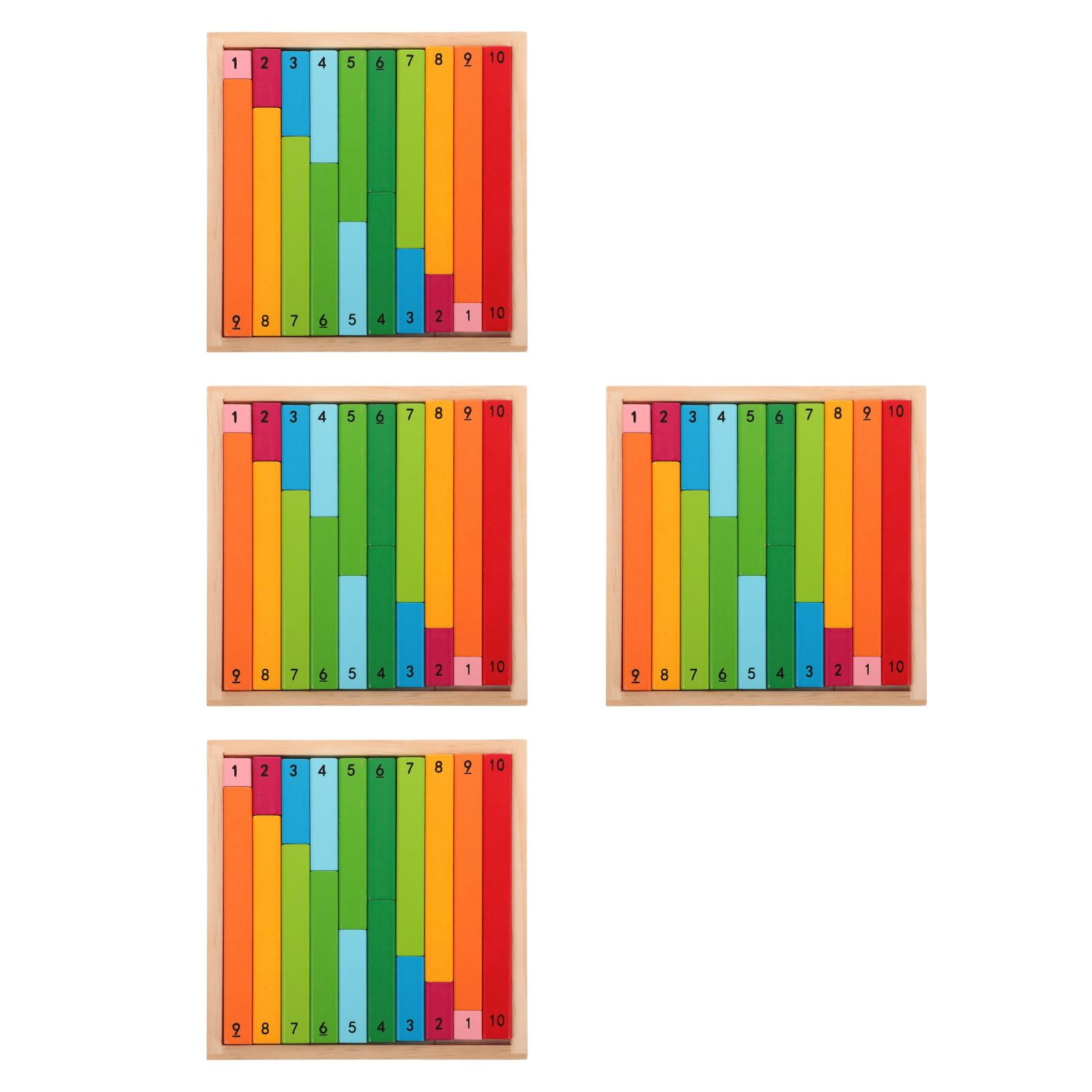 OUNONA 4 Sets Montessori Counting Rods Wooden Math Rods Counting ...