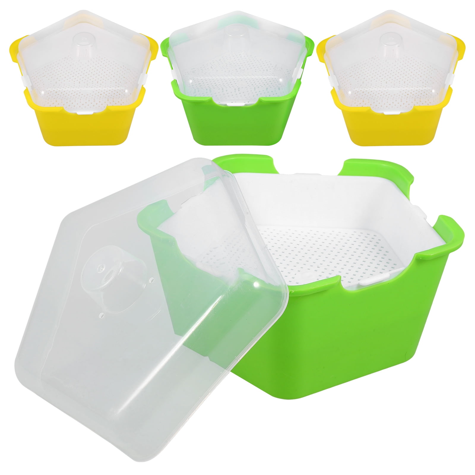 OUNONA 4 Sets Plant Growing Trays Garden Seedling Pantry Crucible Kit ...