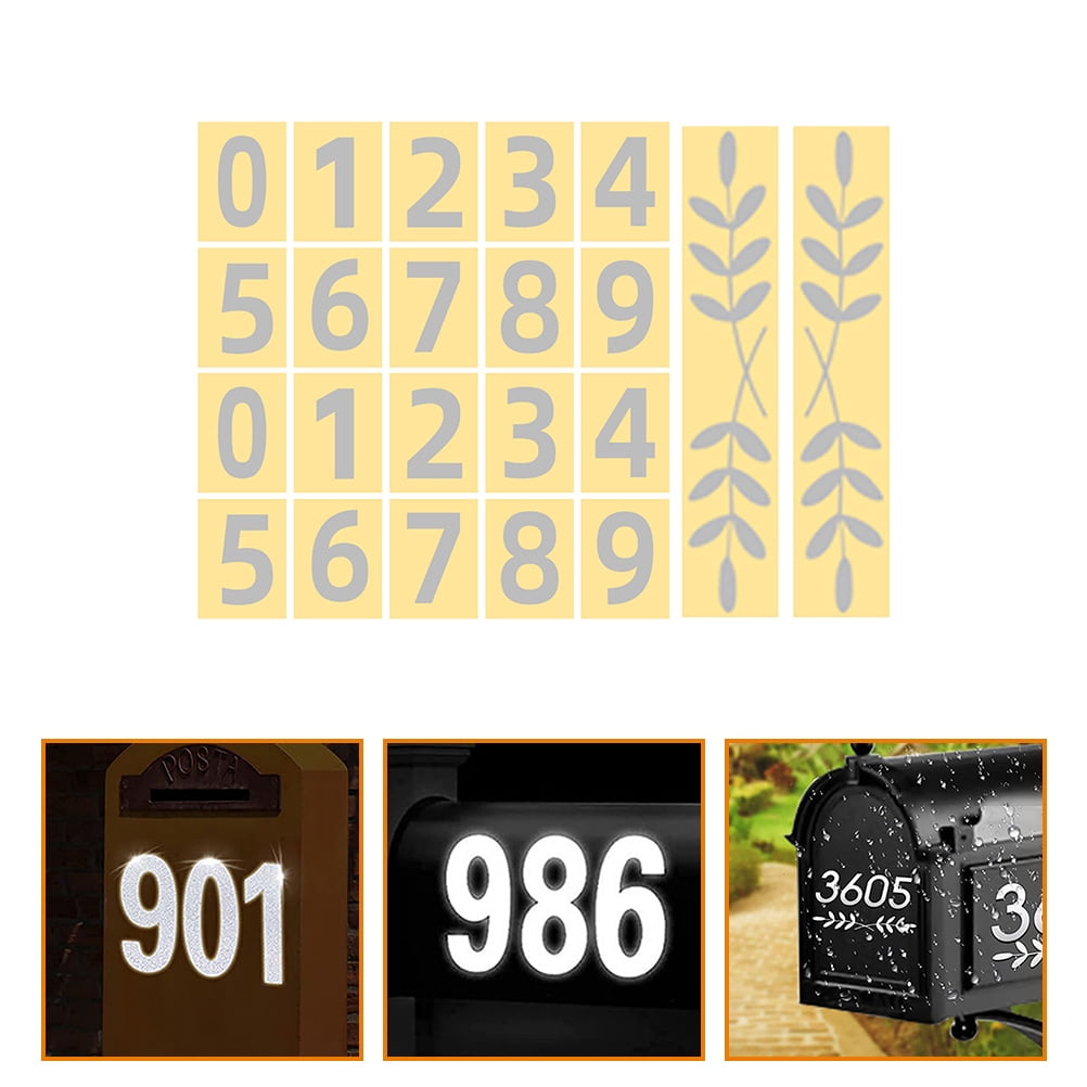 OUNONA 4 Sets Reflective House Numbers for Mailbox 8.3x4.3cm - Walmart.com