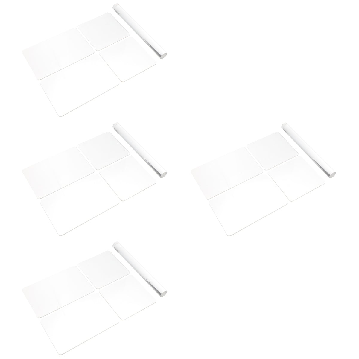 OUNONA 4 Sets Square Clay Pressing Plates Acrylic Sheet DIY Sculpting ...