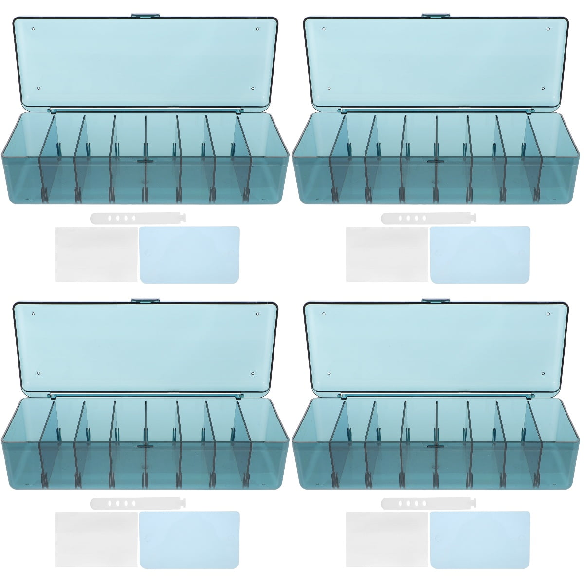 OUNONA 4 Sets of Data Cord Storage Box Desktop Cord Organizer Cord ...