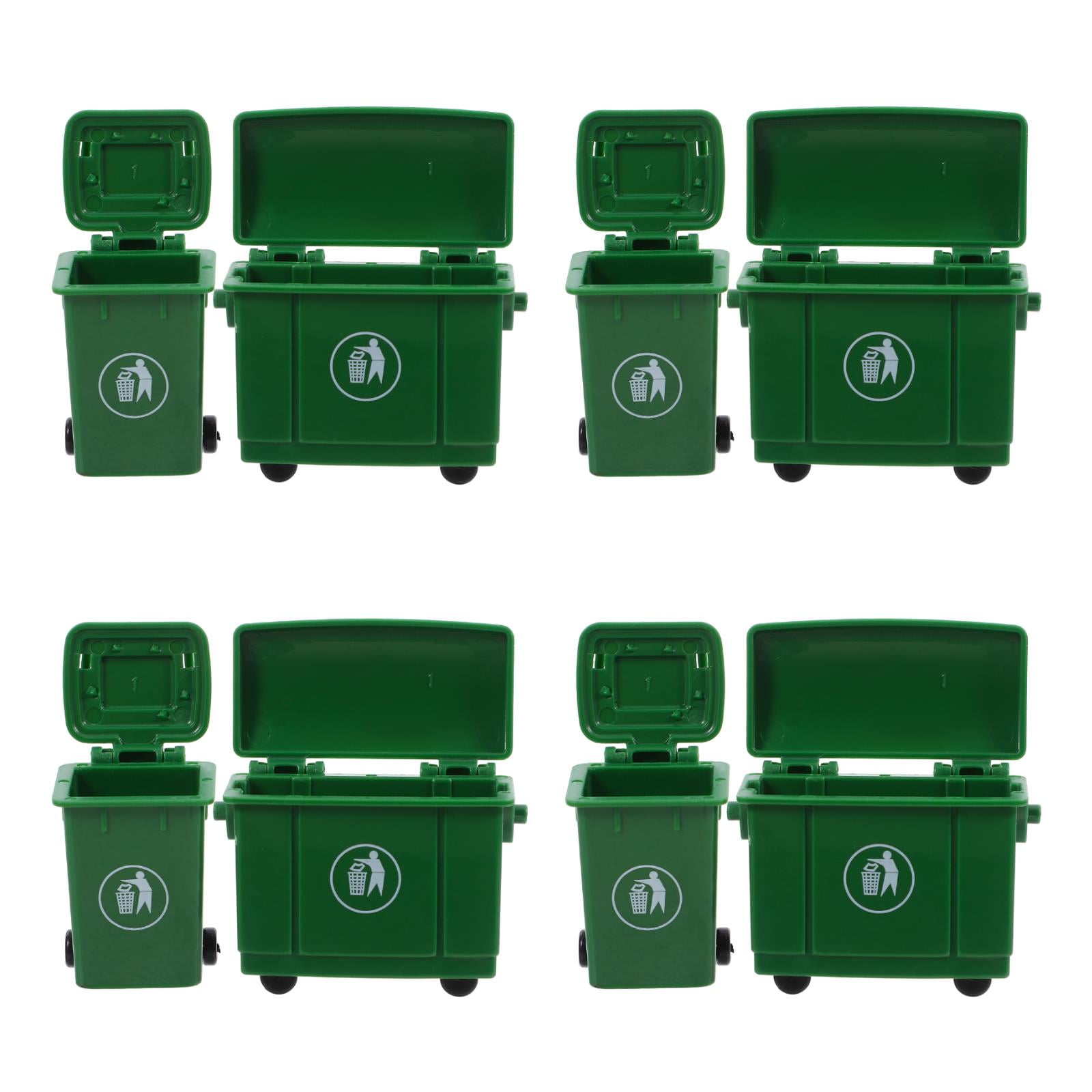 OUNONA 4 Sets of Doll House Mini Trash Can Miniature Garbage Container ...