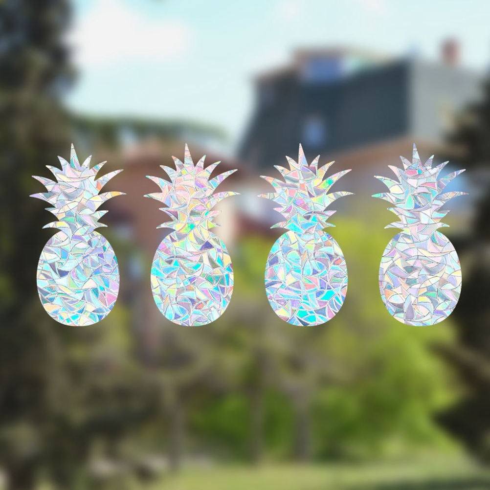 OUNONA Creative Refraction Decal Pineapple Shaped PVC 4 Sheets ...