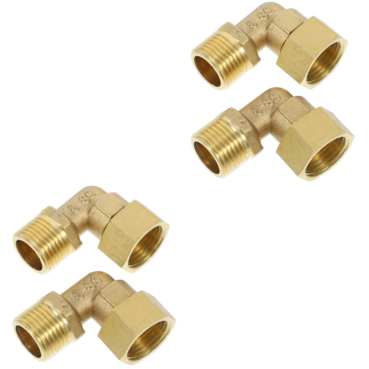 OUNONA 4 pcs 90 Degree Brass Elbow Water Fitting Copper Inner Thread ...