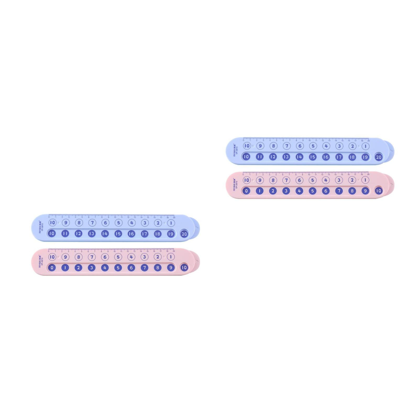 OUNONA 4 pcs Arithmetic Teaching Ruler for Kids Double-Line Math Number ...