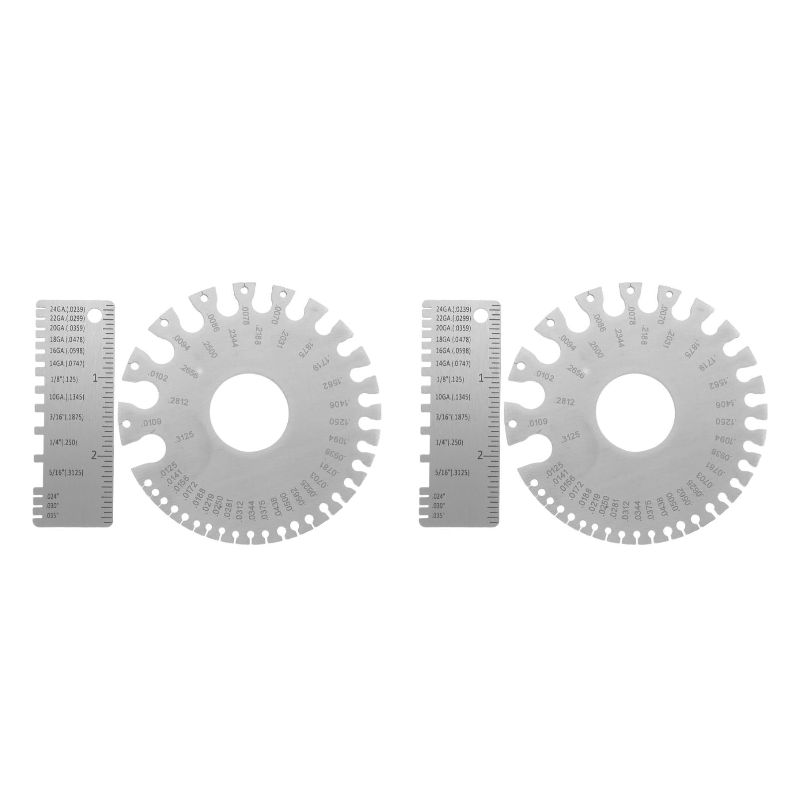 OUNONA 4 pcs Dual Sided Stainless Steel Wire Gauge Tool Measuring Sheet ...