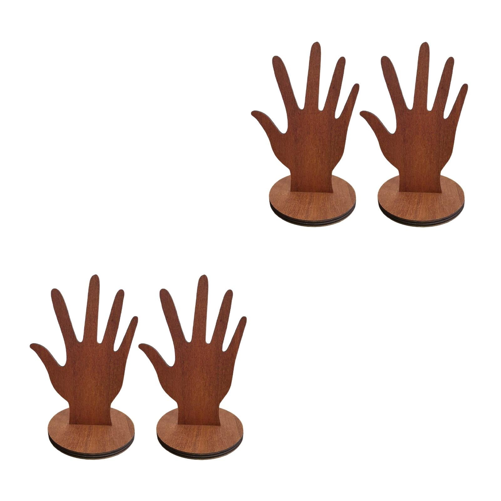 OUNONA 4 pcs Hand Shape Jewelry Rings Holder Jewelry Display Rack Palm ...