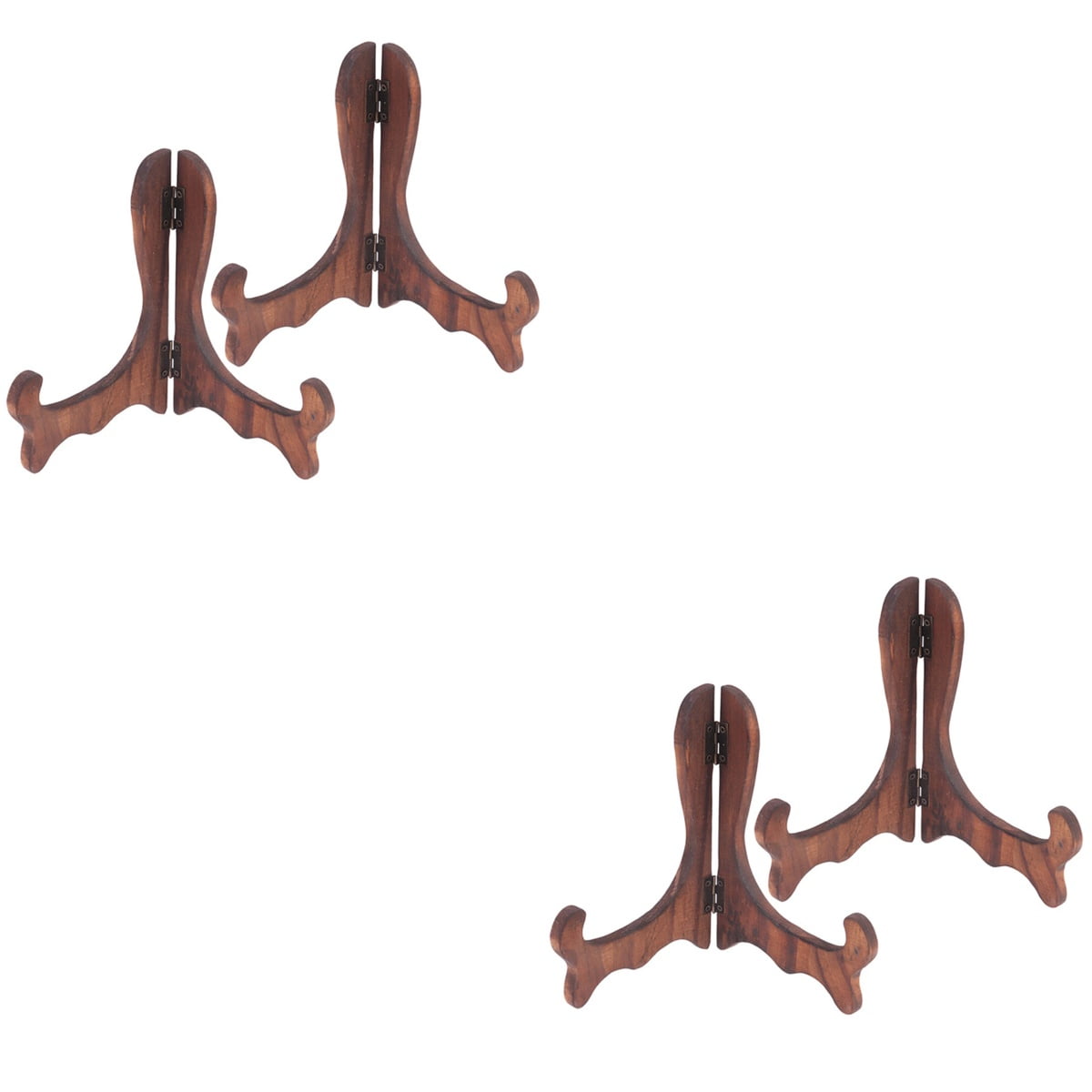 OUNONA 4 pcs Wooden Display Stand Display Plate Stand Easel Plate ...