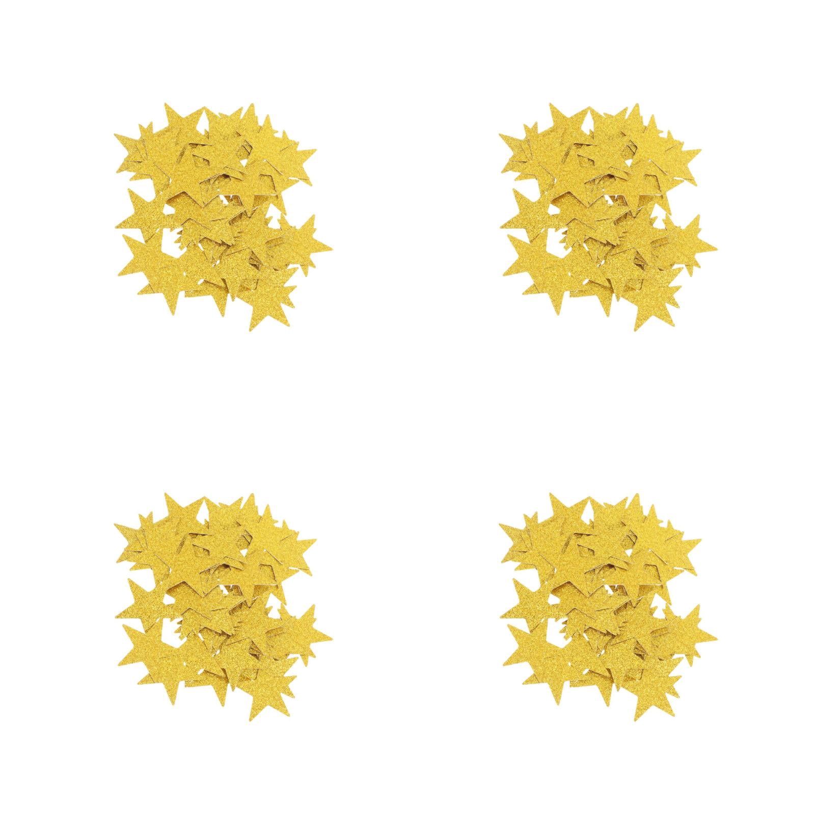 OUNONA 400 Pcs Gold Glitter Star Confetti DIY Paper Cutouts for Crafts ...