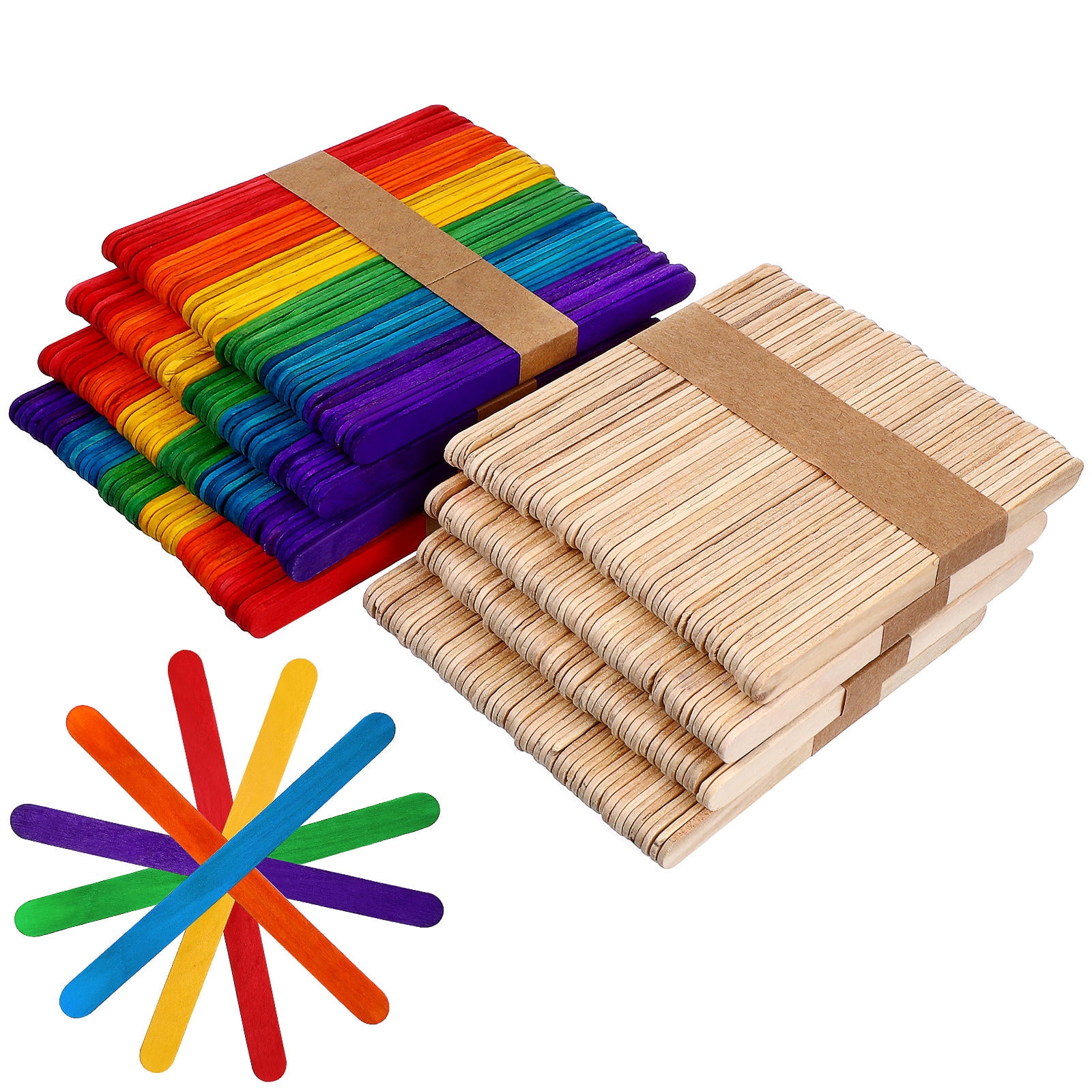 Tineasur Natural Color Crafting Lollipop Sticks 400 Count - Perfect for ...