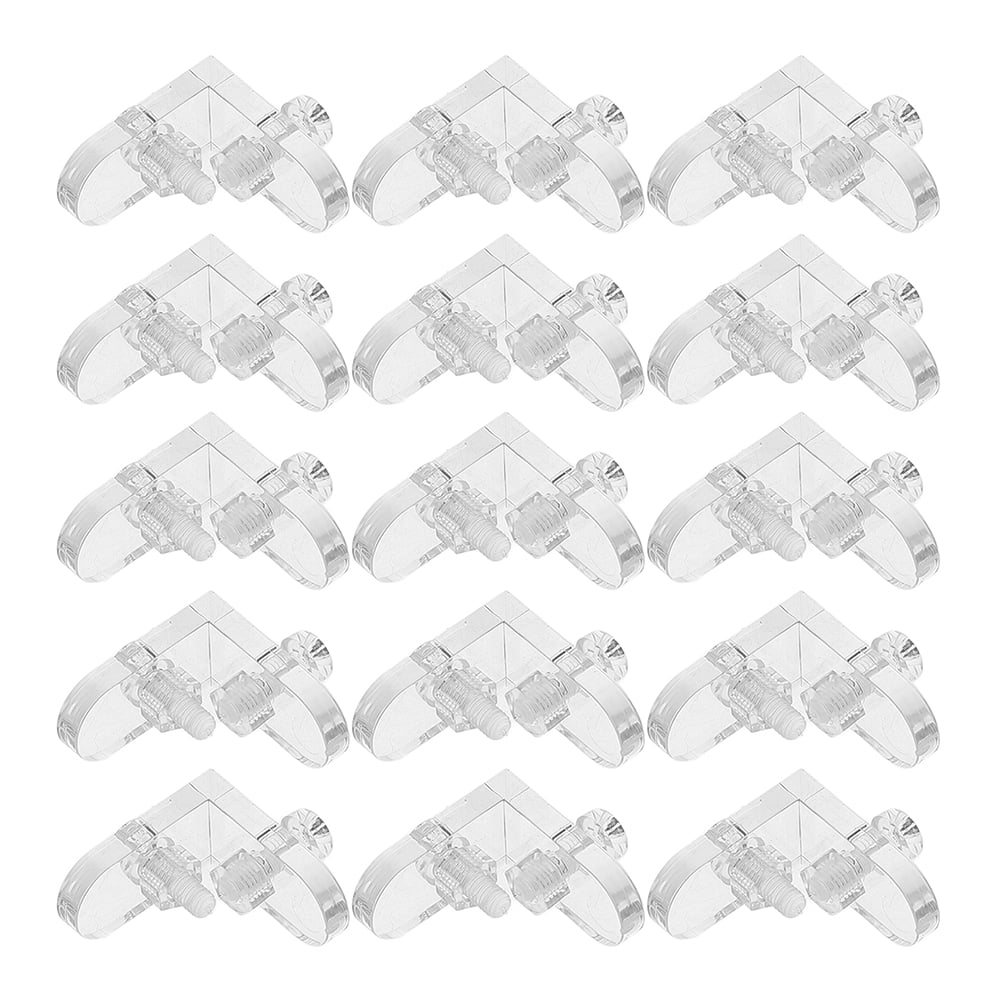 OUNONA 40Pcs Brackets Transparent Clear Plastic Corner Bracket 90 ...