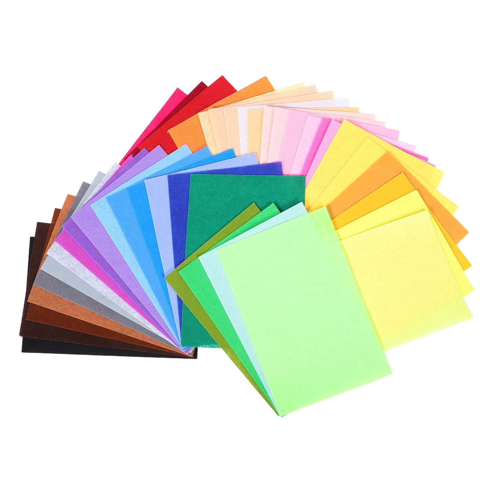 OUNONA 40pcs Kids Felt Craft Sheets Multi-Colored Felt Squares Non-Woven Felt Fabric for School ...