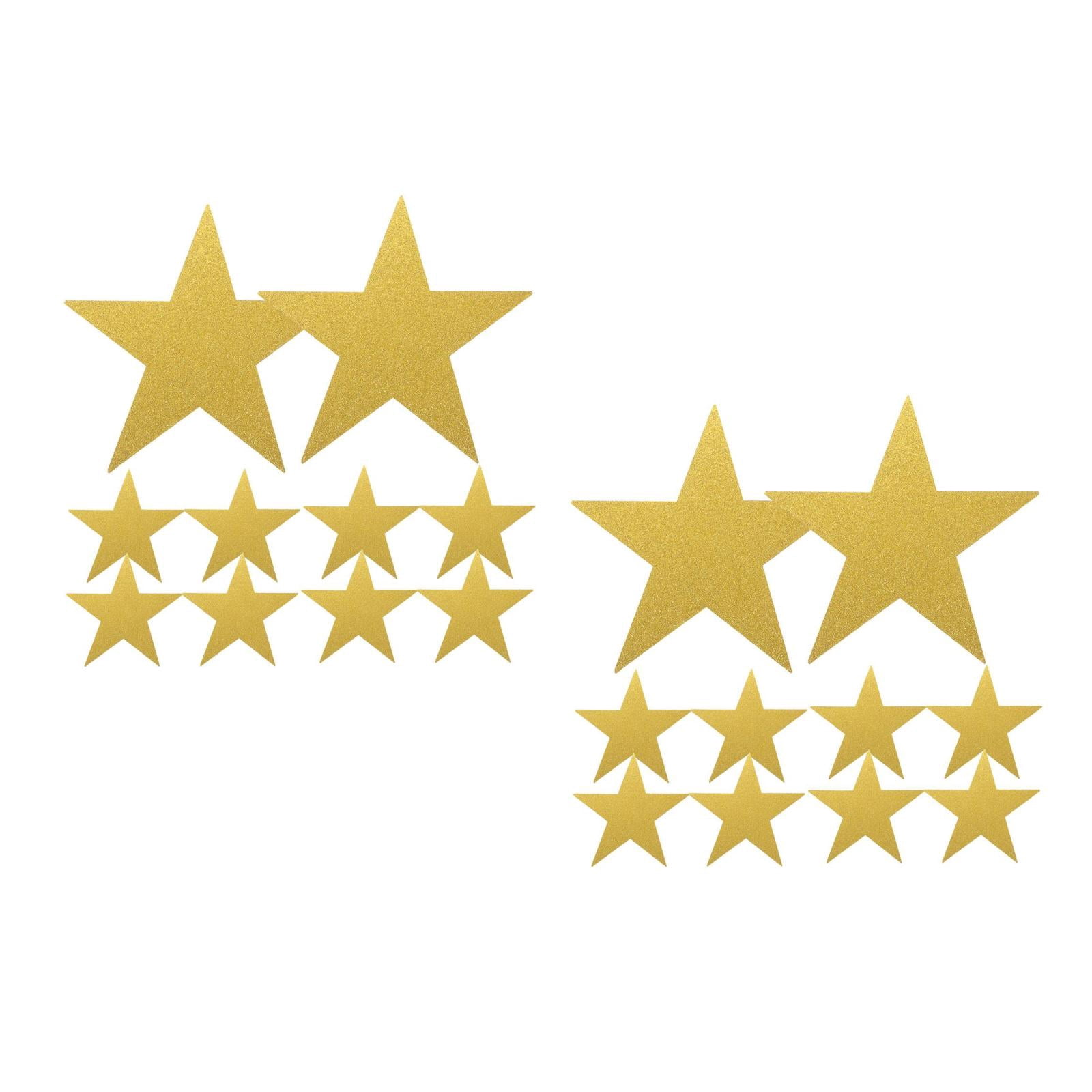 OUNONA 48 pcs Double Sided Gold Star Cutouts Glitter Paper Stars ...