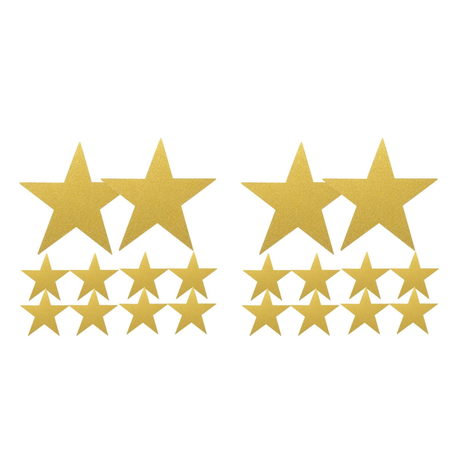 OUNONA 48 pcs Double Sided Gold Star Cutouts Glitter Paper Stars ...